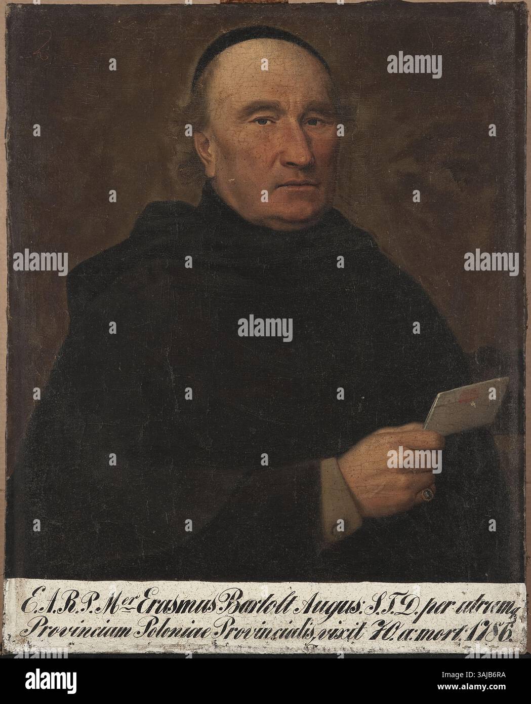 This 1786 portrait by an anonymous Polish artist depicts Erazm Bartold ...