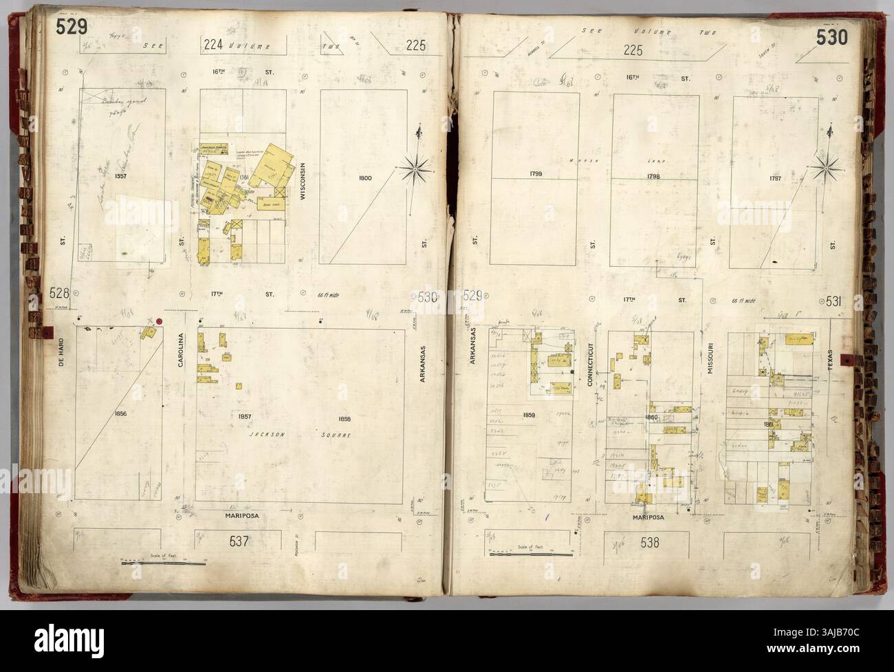 The 1905 San Francisco Sanborn Insurance Map Atlas features full-color ...