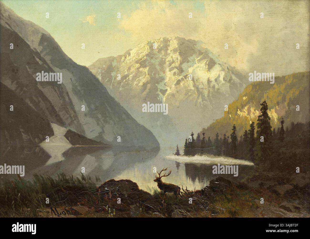 'Gebirgssee' (Mountain Lake) is a painting by August Lohr, created ...
