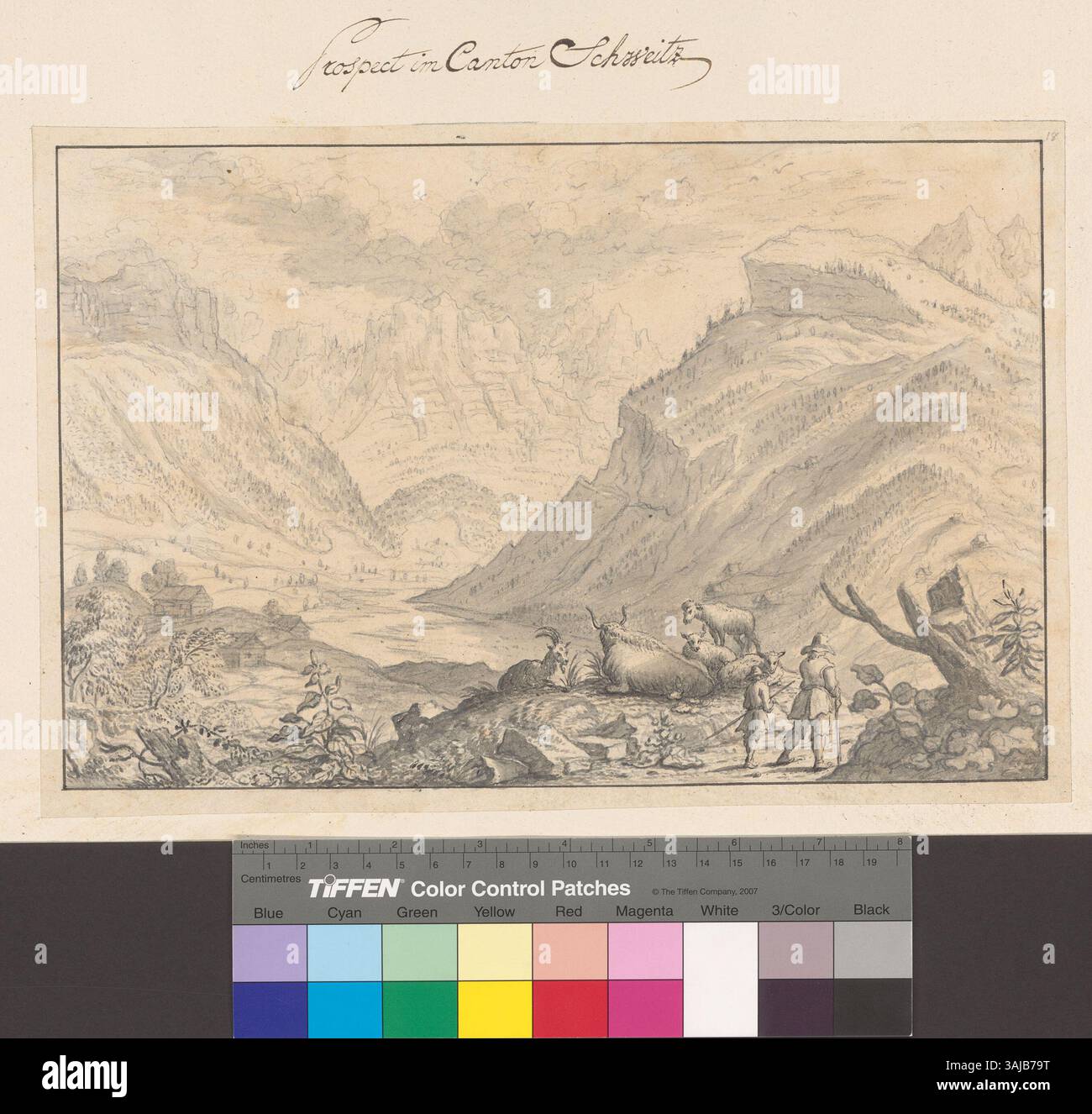 A drawing by Johann Caspar Ulinger created between 1720 and 1768 ...