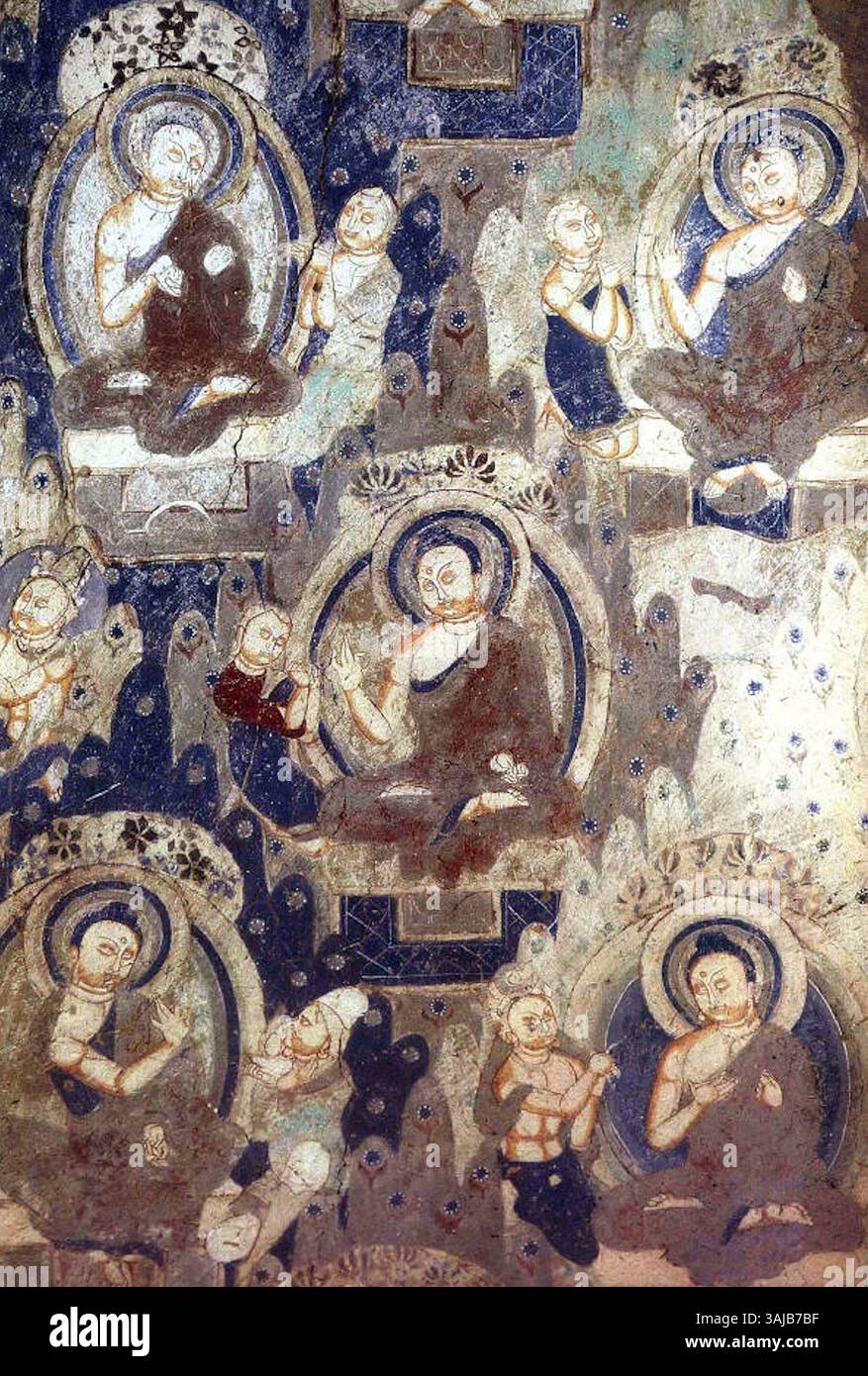 Cave 104, ceiling, painted in the 5th century CE, with no known ...