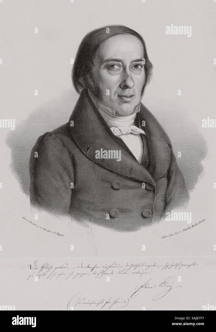 A lithograph portrait of Eduard Israel Kley by Isidor Popper, housed in ...