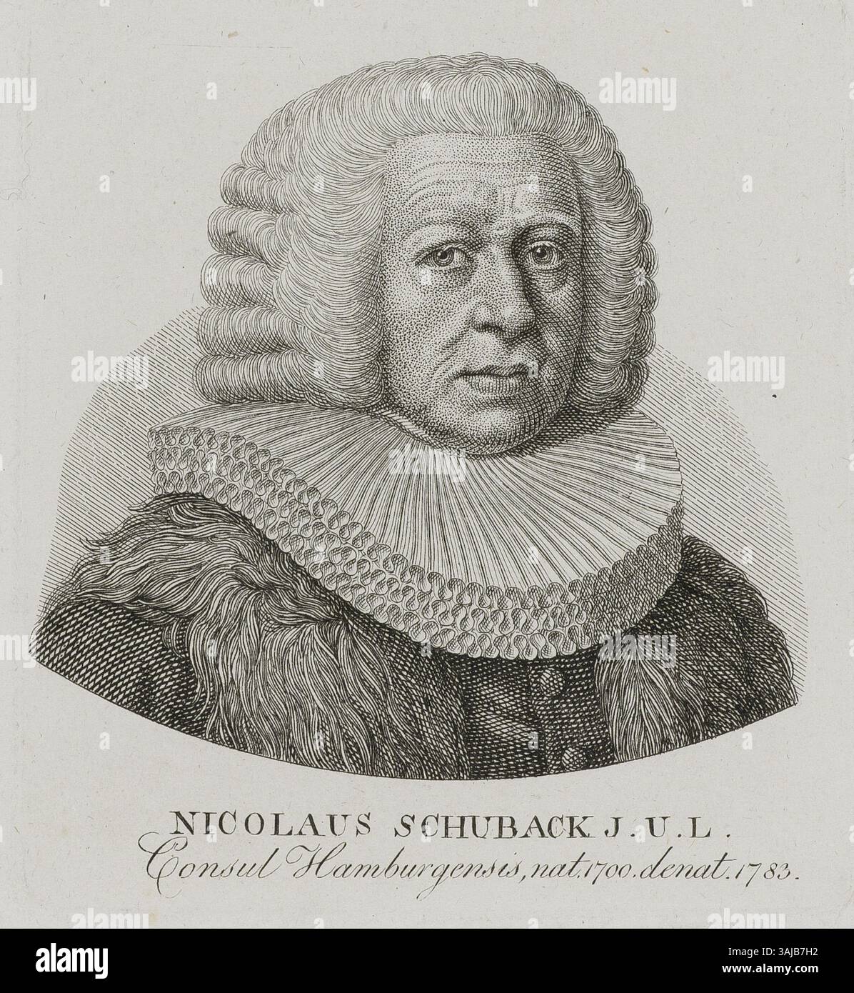 Copper engraving portrait of Nicolaus Schuback, held at the Hamburg ...