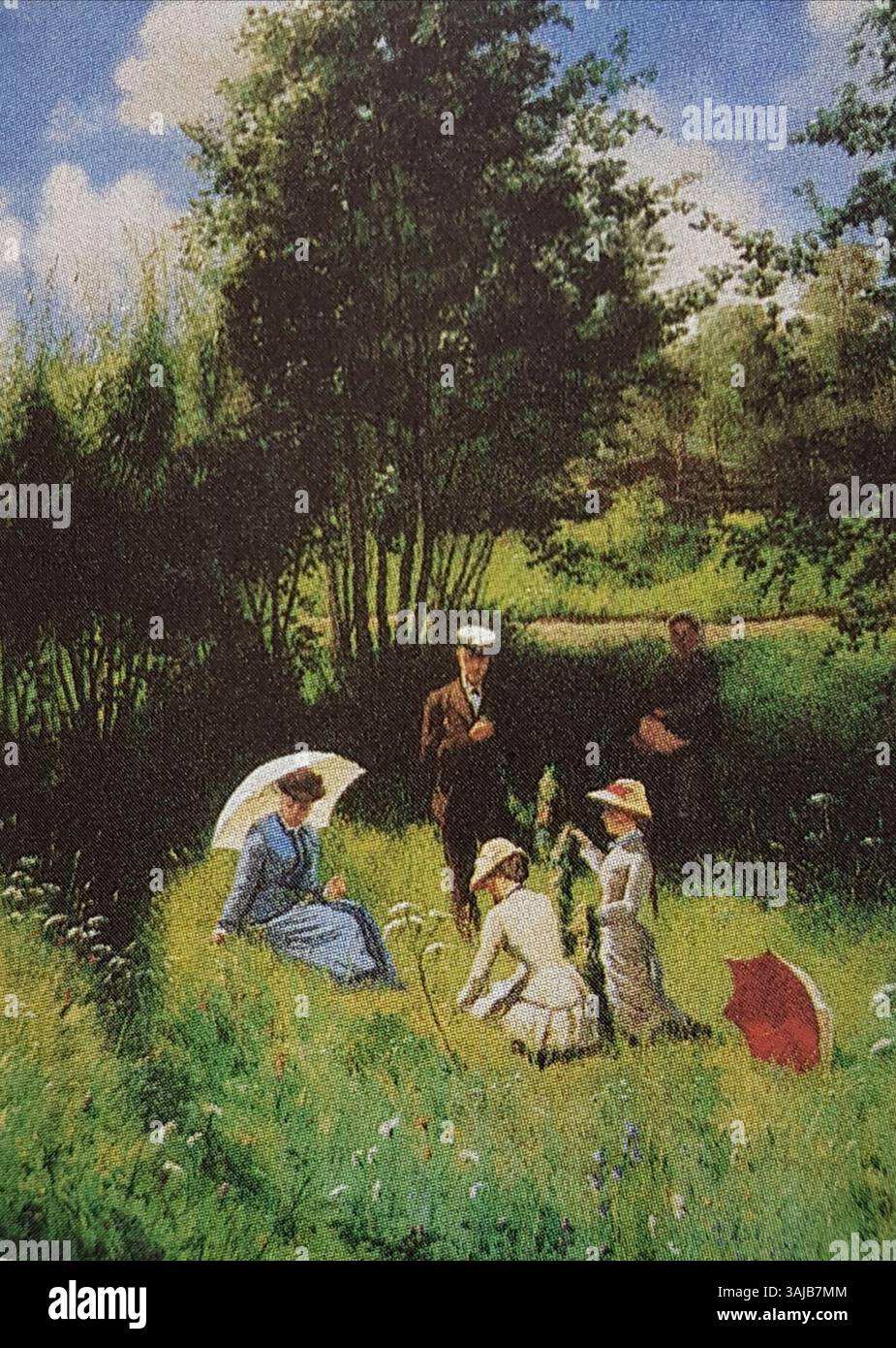 A painting by Ellen Jolin titled 'Kransbindning,' depicting the ...