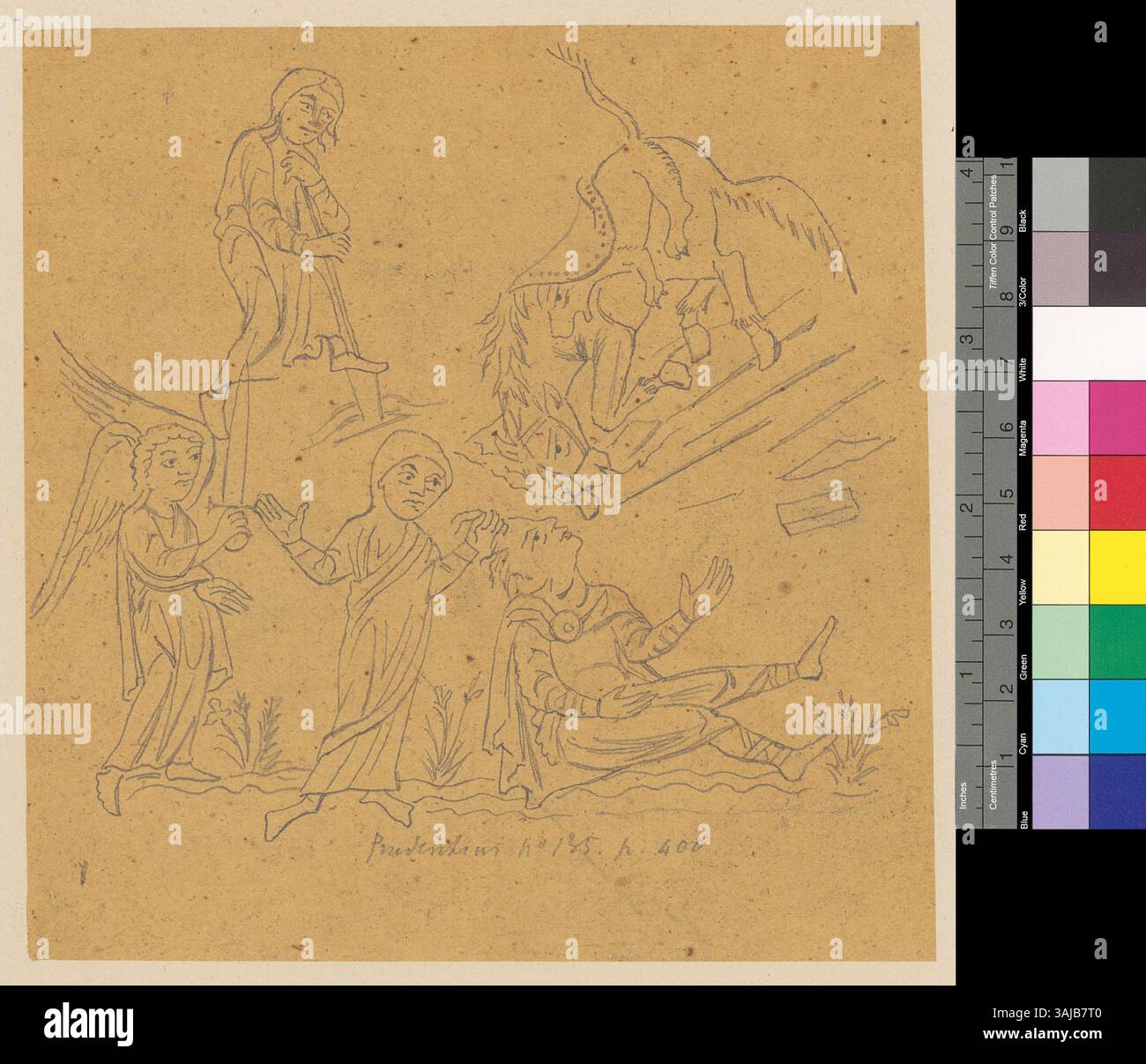 Johann Rudolf Rahn copies a section of the 'Carmina' manuscript by ...
