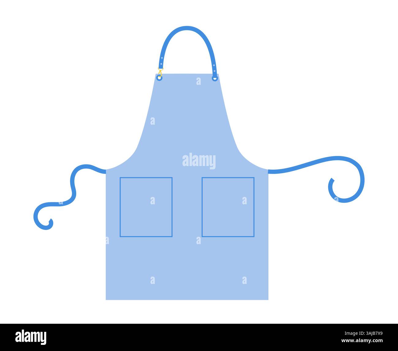 Clip Straps Apron with two pockets technical fashion illustration. Chef ...