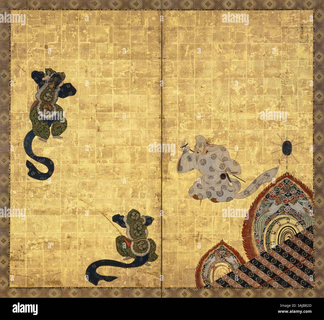 'Bugaku Dance' by Tawaraya Statsu, painted during the Edo period, is ...