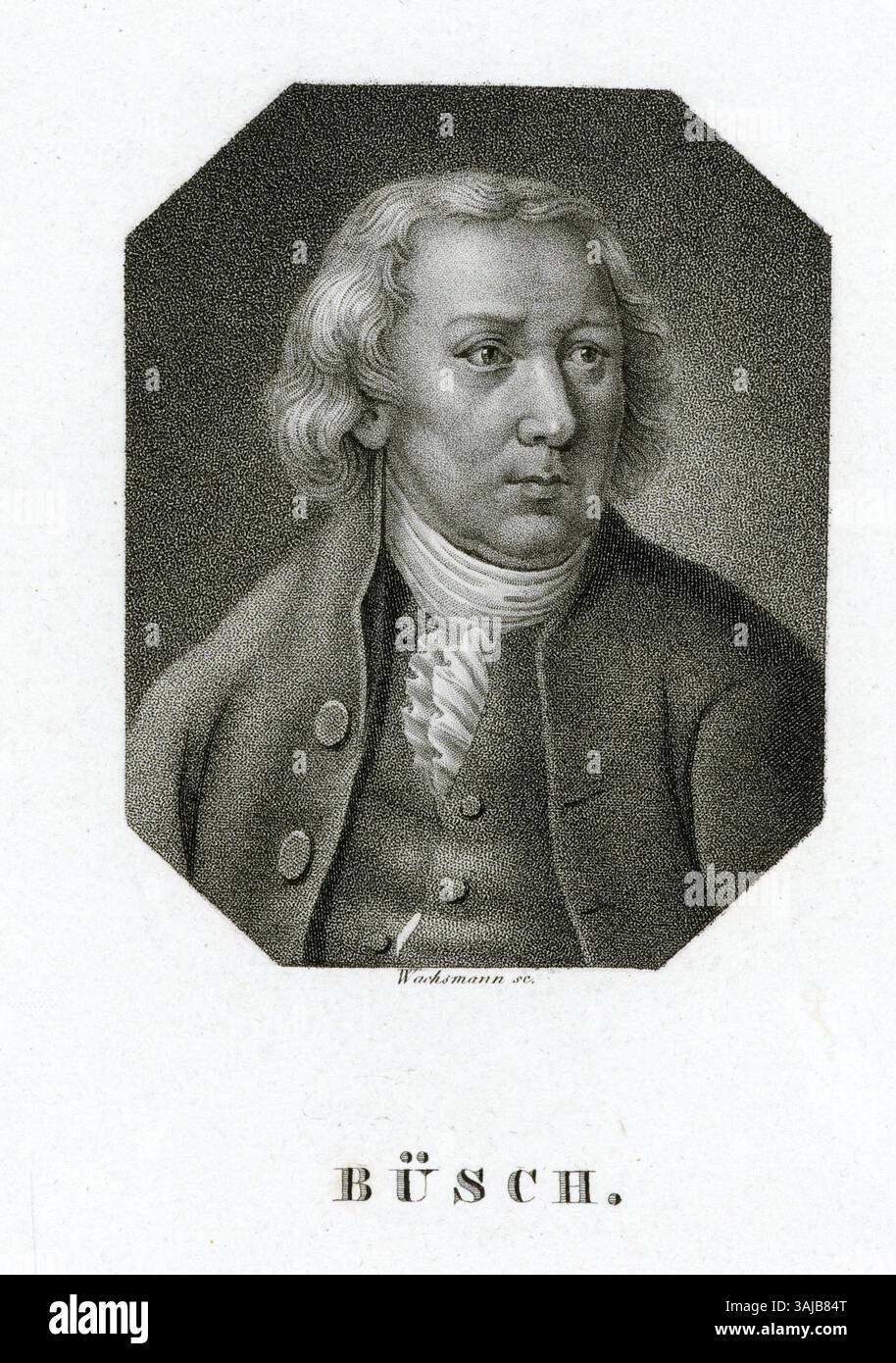 Portrait of Johann Georg Büsch, created by Anton Wachsmann in the 18th ...