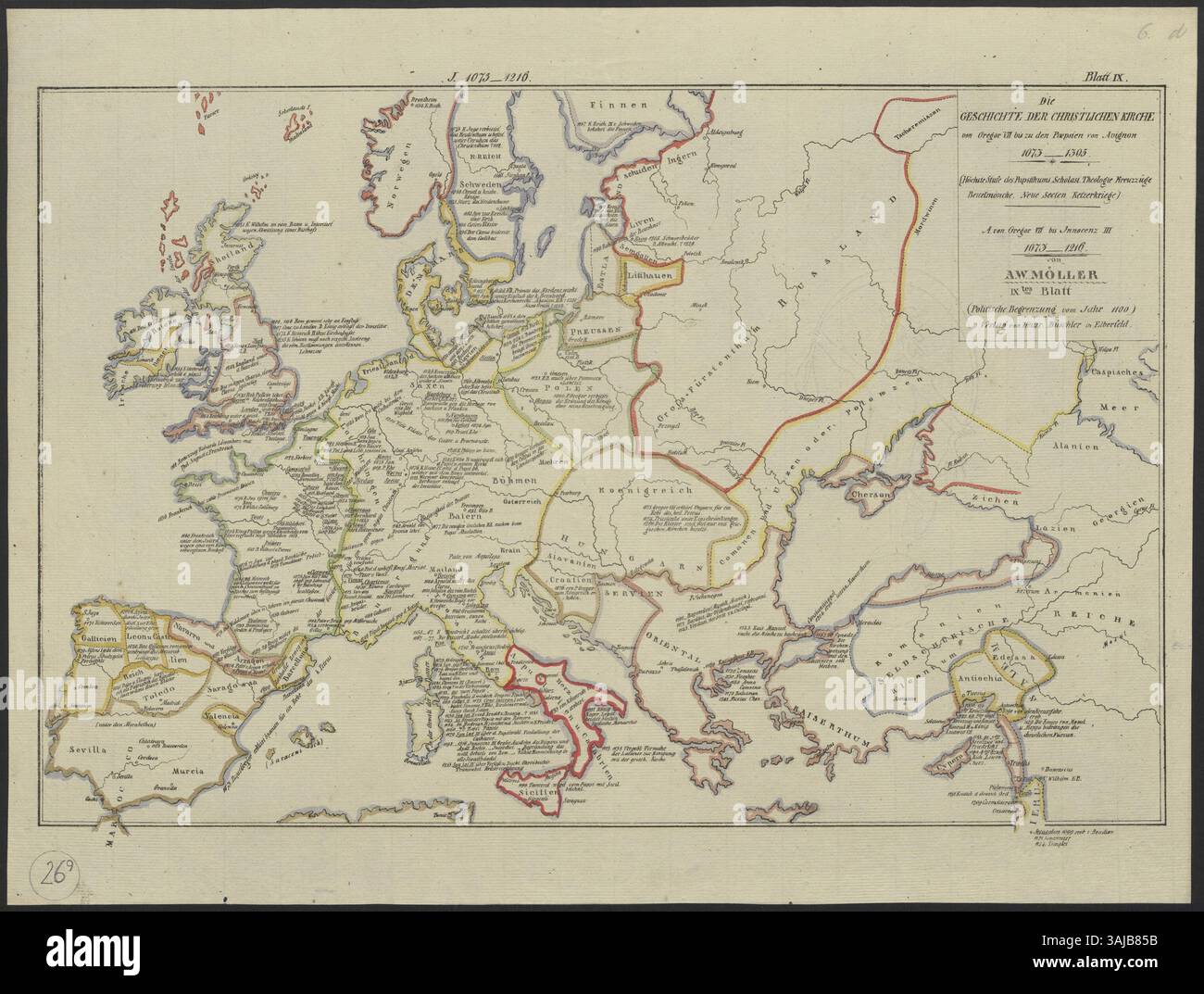 This map from 1824 by Arnold Wilhelm Möller shows the political Europe ...