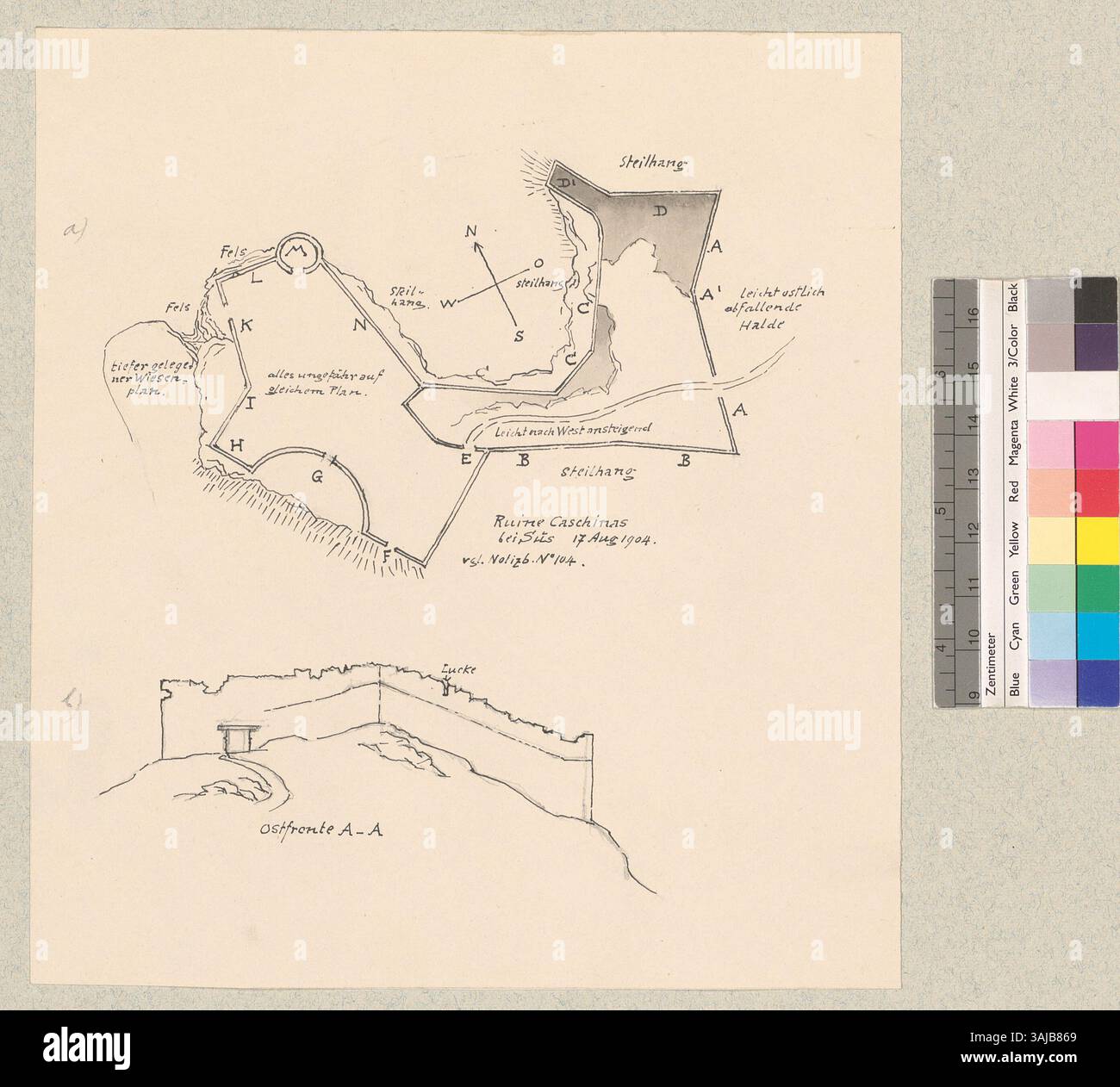 This 1904 illustration by Johann Rudolf Rahn shows the floor plan (top ...
