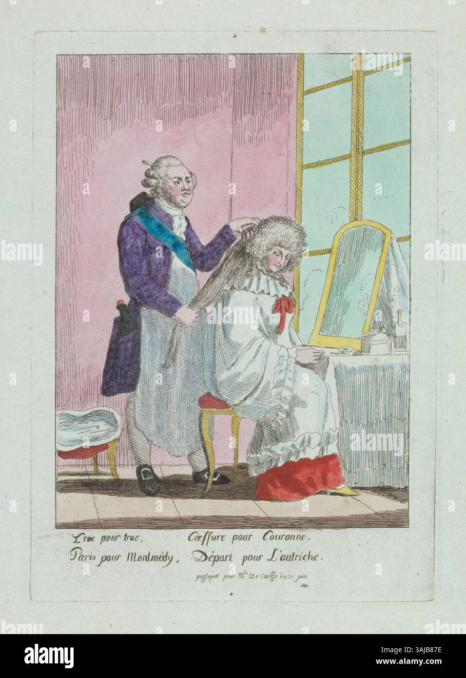 This etching from the French Revolution era satirizes the royal couple ...