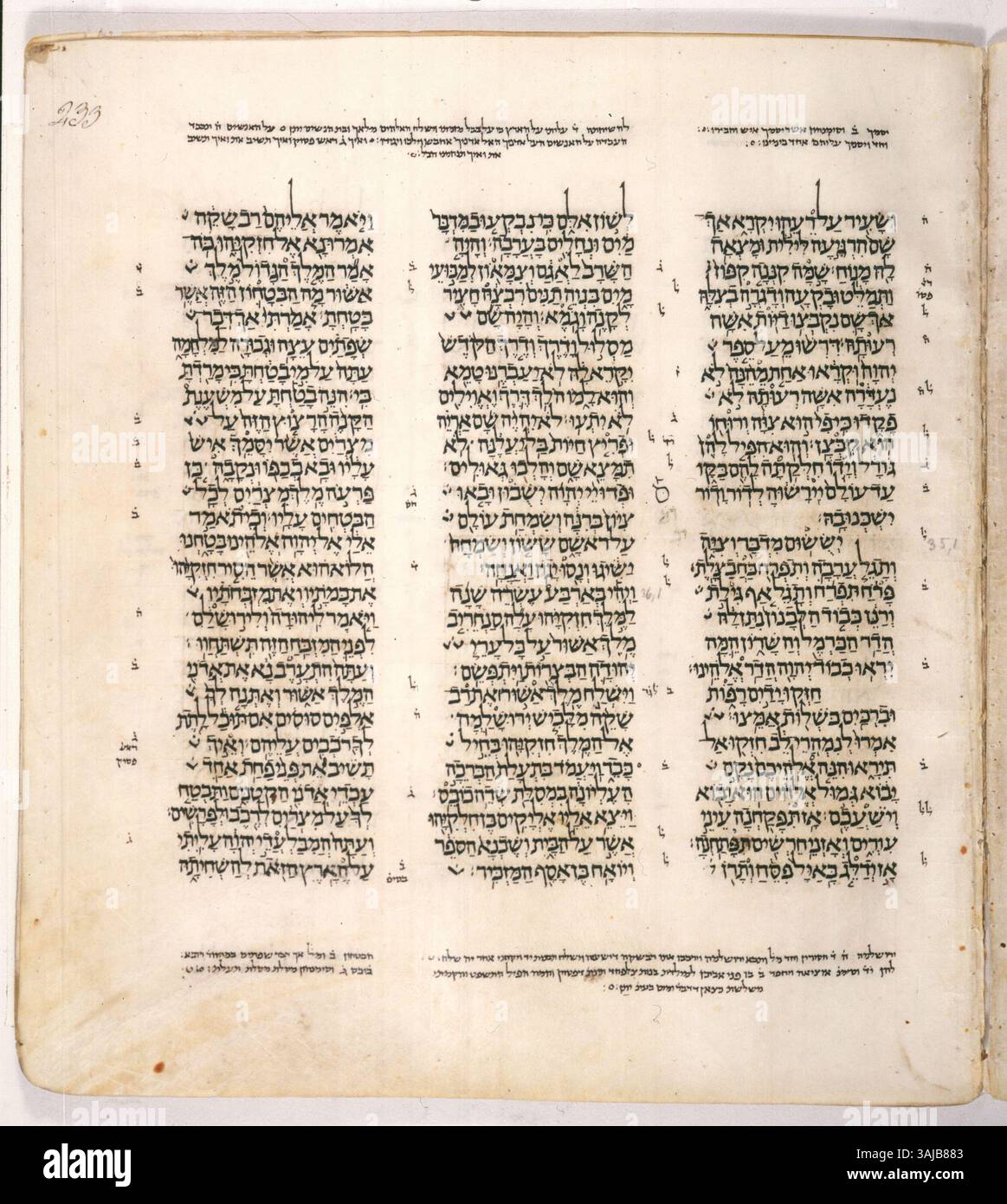 The 462nd page of the Leningrad Codex, folio 233a, includes text from ...