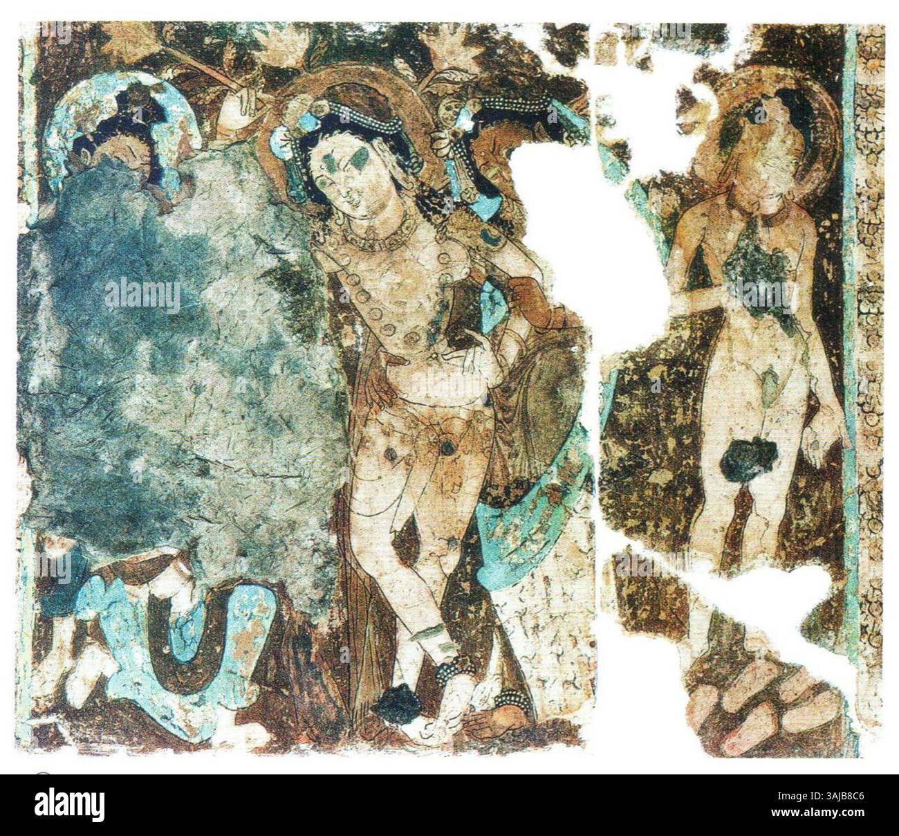 Cave 76 features the birth of Siddhartha, painted in the 6th century ...