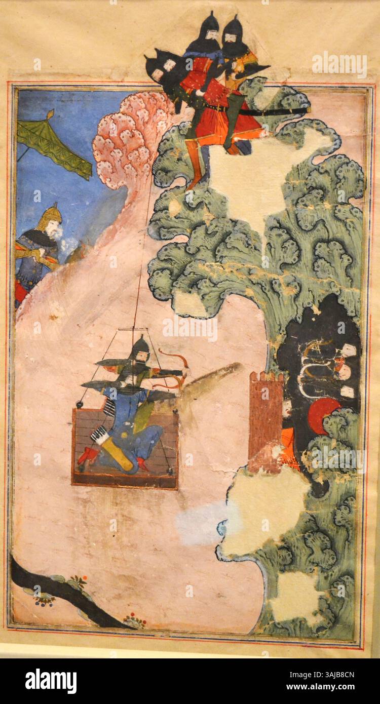 In this 1436 painting from the Zafarnama, Timur’s siege of the Abkhazis ...