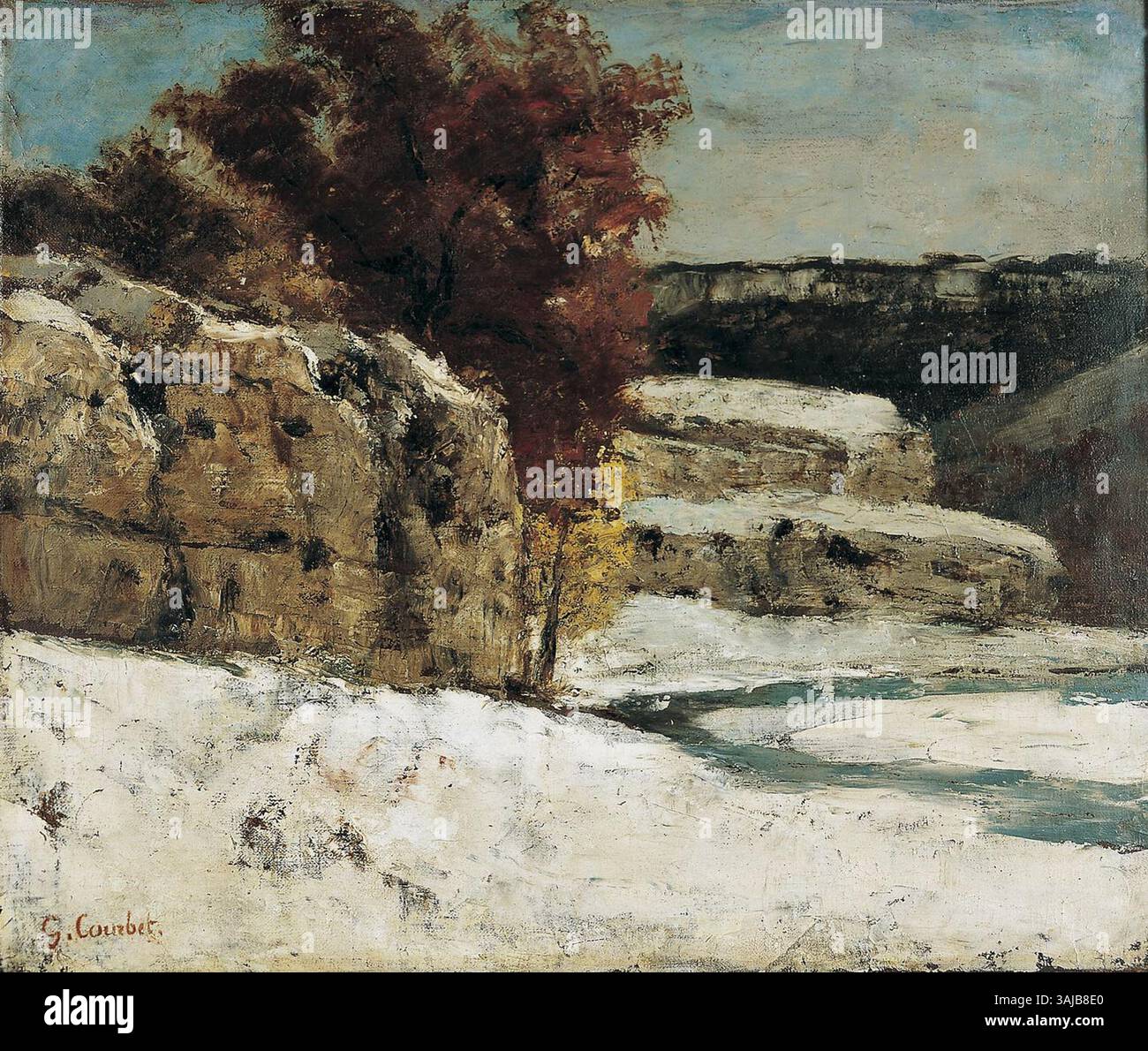 Gustave Courbet's 1865-70 painting 'Winter Landscape near Ornans' is a ...