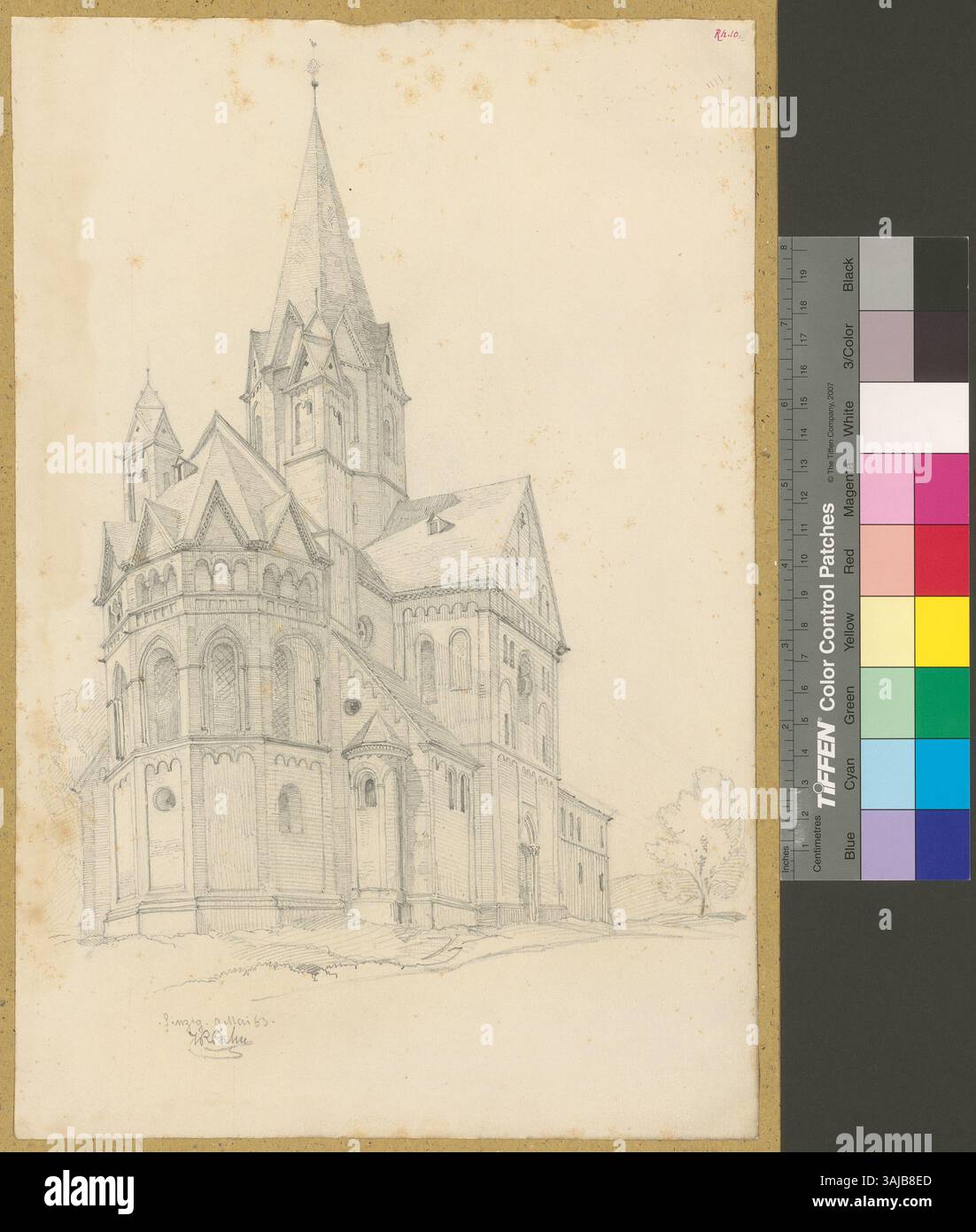 This 1863 illustration by Johann Rudolf Rahn depicts the town of Sinzig ...