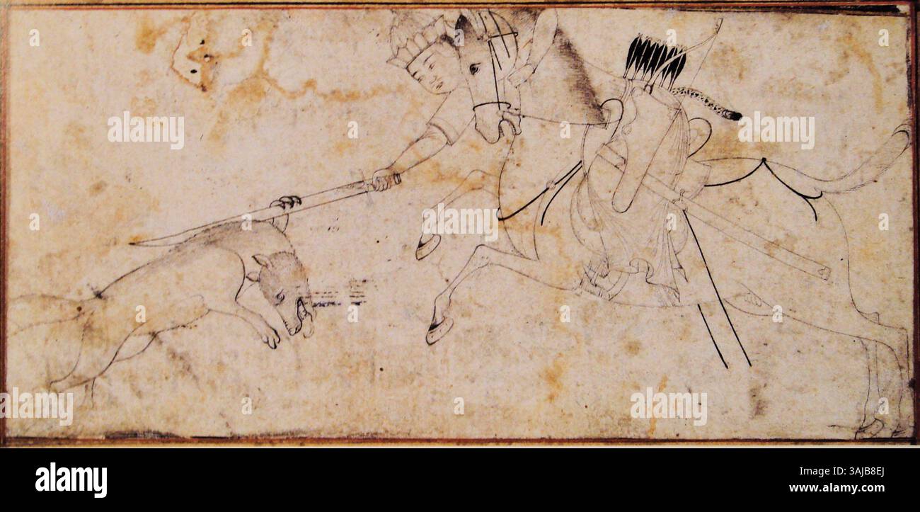 This 15th-century painting depicts Baysunghur, a prominent Timurid ...