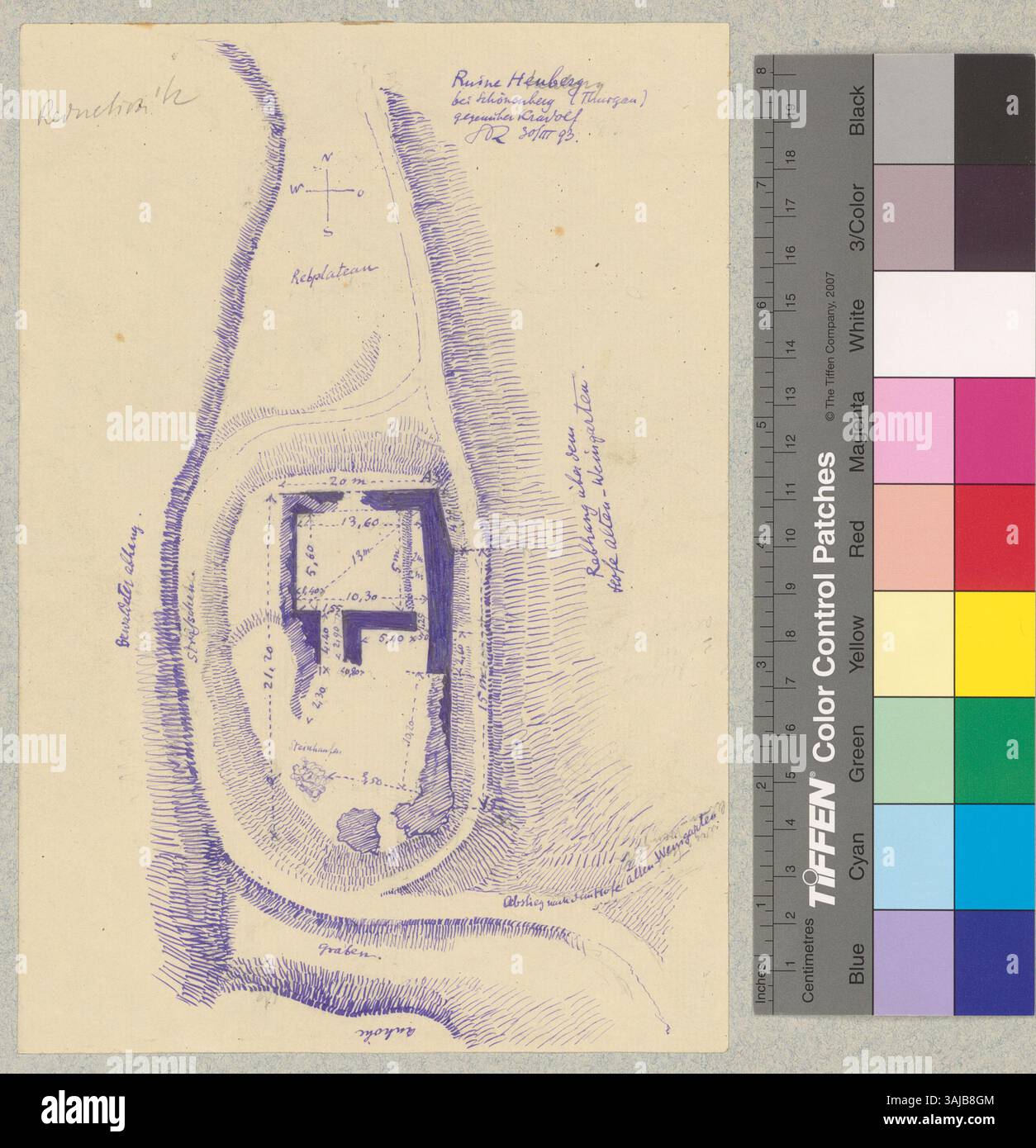 A representation of the floor plan and surrounding area of the Heuberg ...