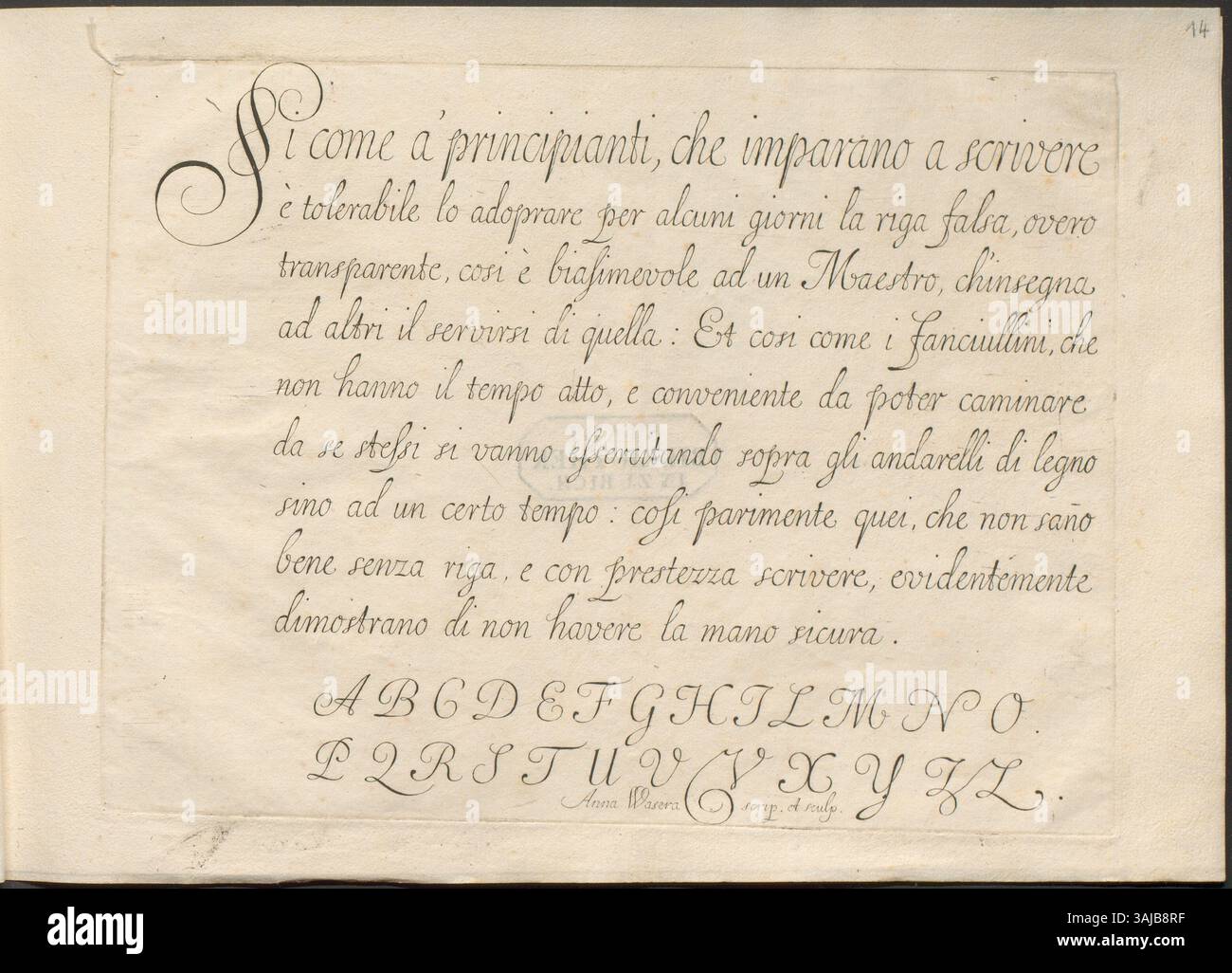 This 1708 page from 'Schreibübung' by Anna Waser, an engraving artist ...