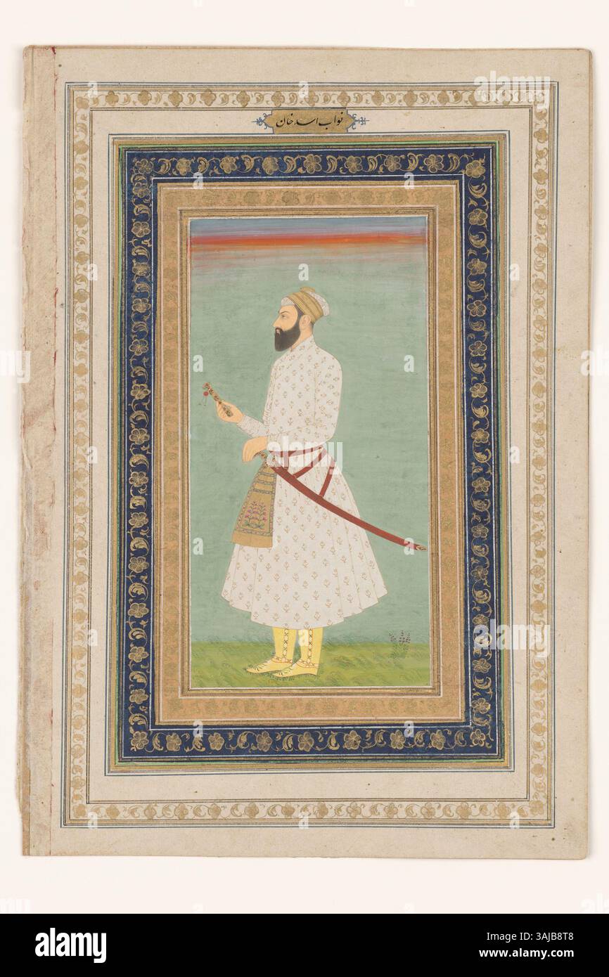 Portrait of Nawab Asad Khan, the Vizir-i Azam (Prime Minister) of ...