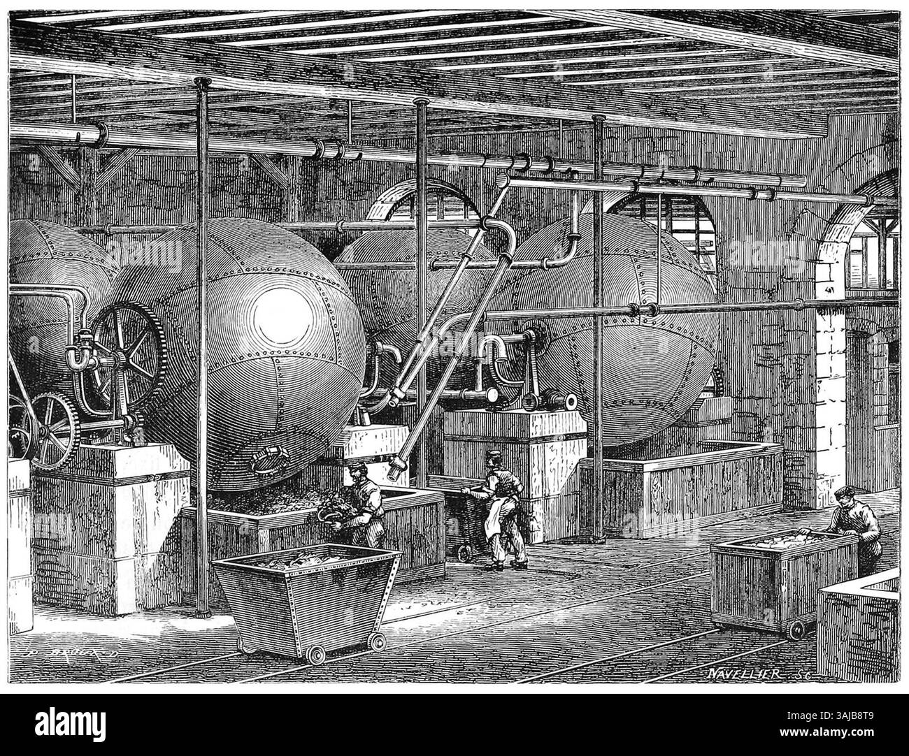 The rotary boiler, designed by Louis Figuier between 1873 and 1877 ...