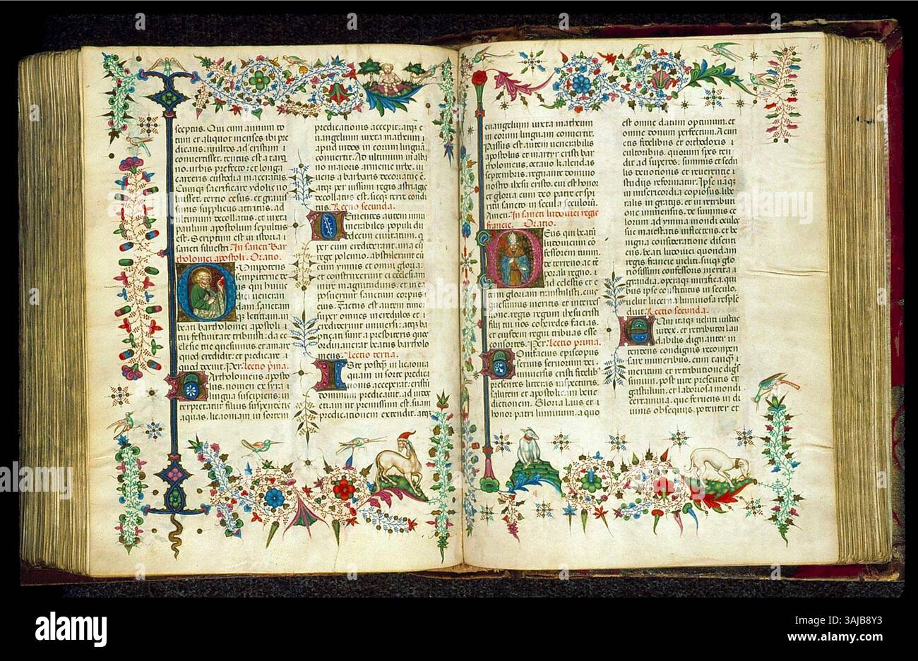 This detail from the 'Bréviaire de Marie de Savoie' features two ...