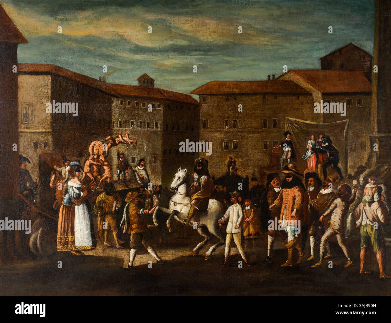 A 17th-century carnival scene painted by the circle of Joseph Heintz ...