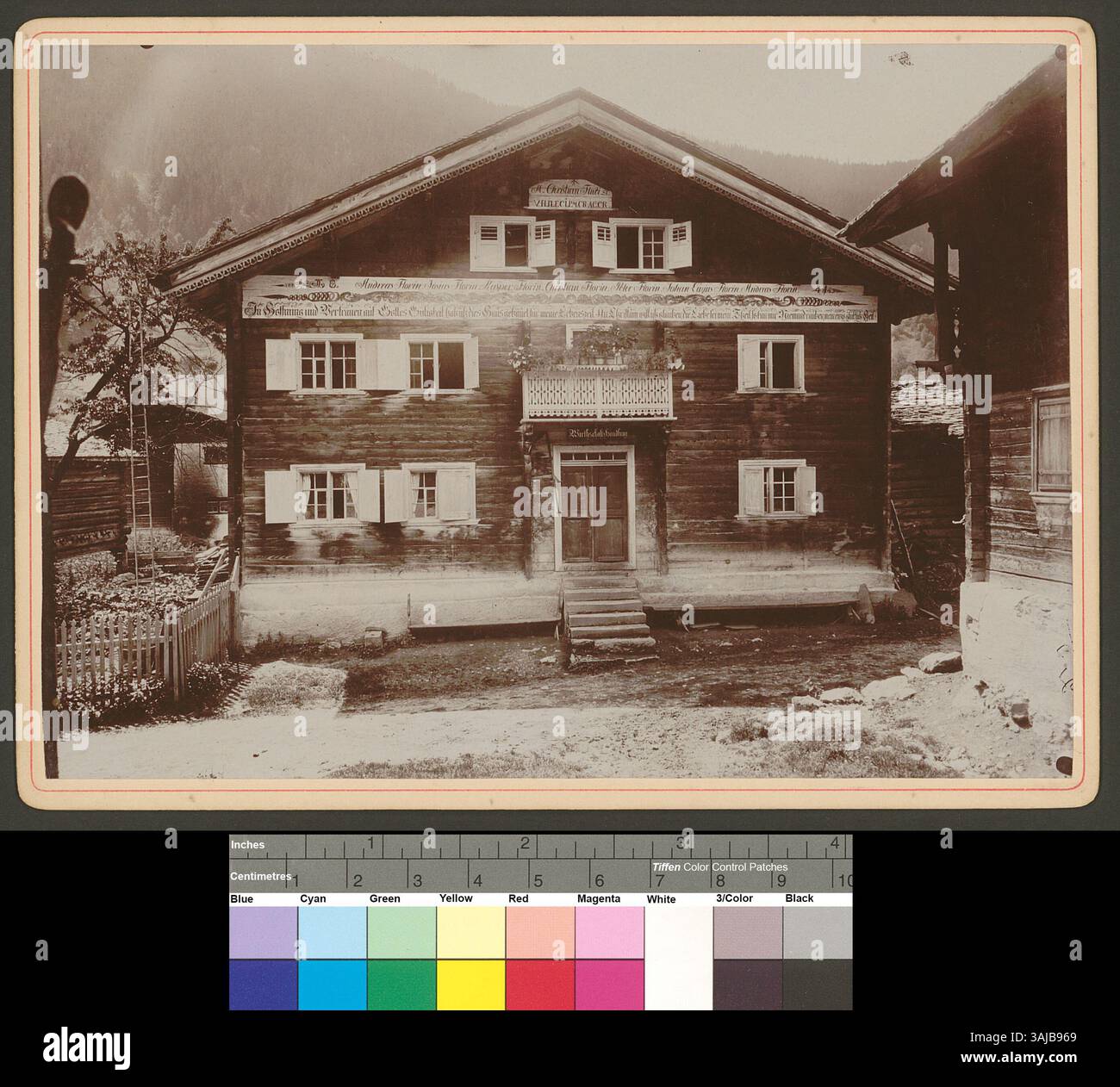 The image depicts a traditional inn in Serneus, captured by Robert ...