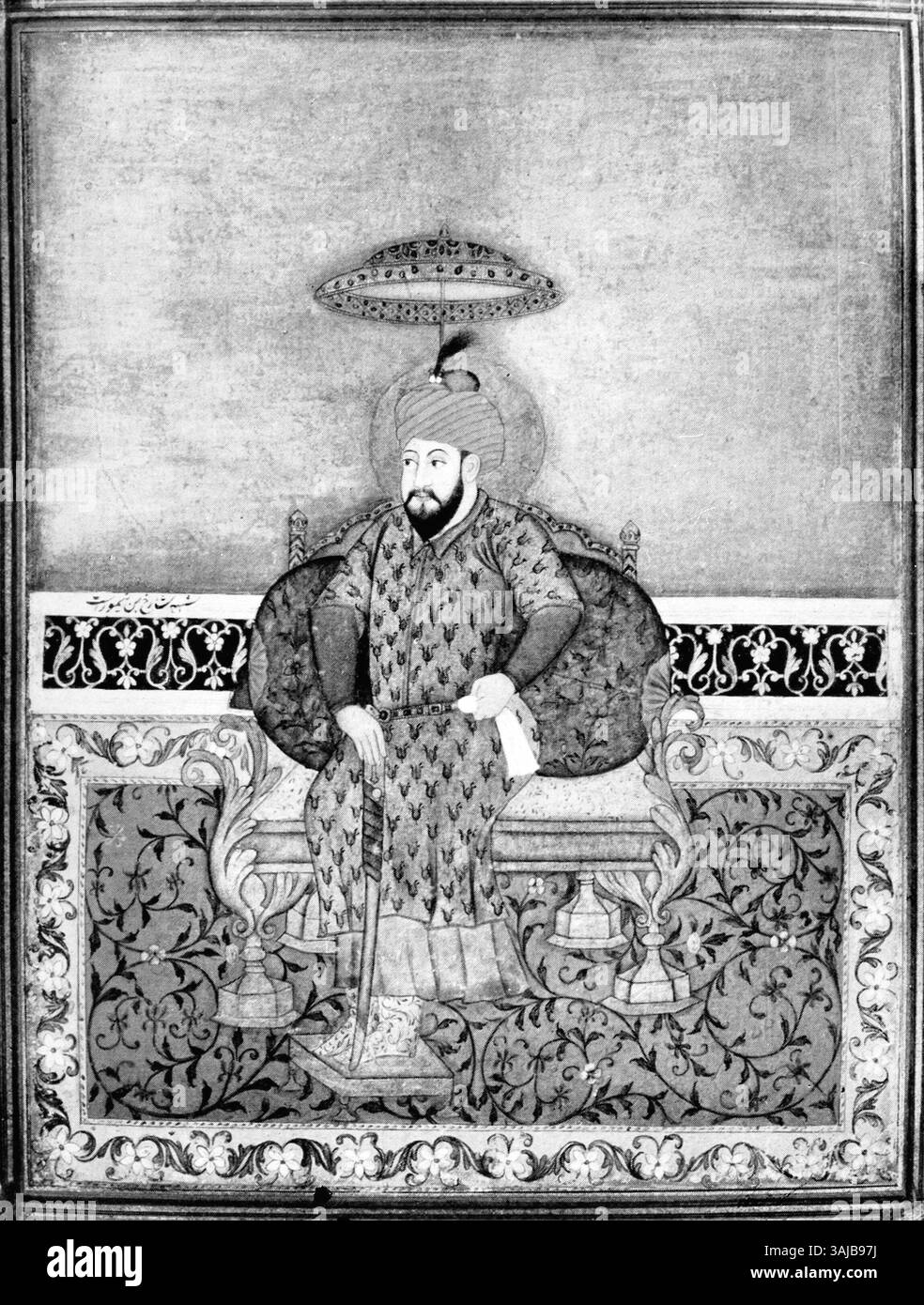 This Mughal portrait of Shah Rukh, painted around 1435-36 by his son ...