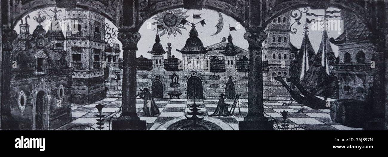 'Gamla staden' (Old Town), a sketch for a fresco by Ole Kruse, portrays ...
