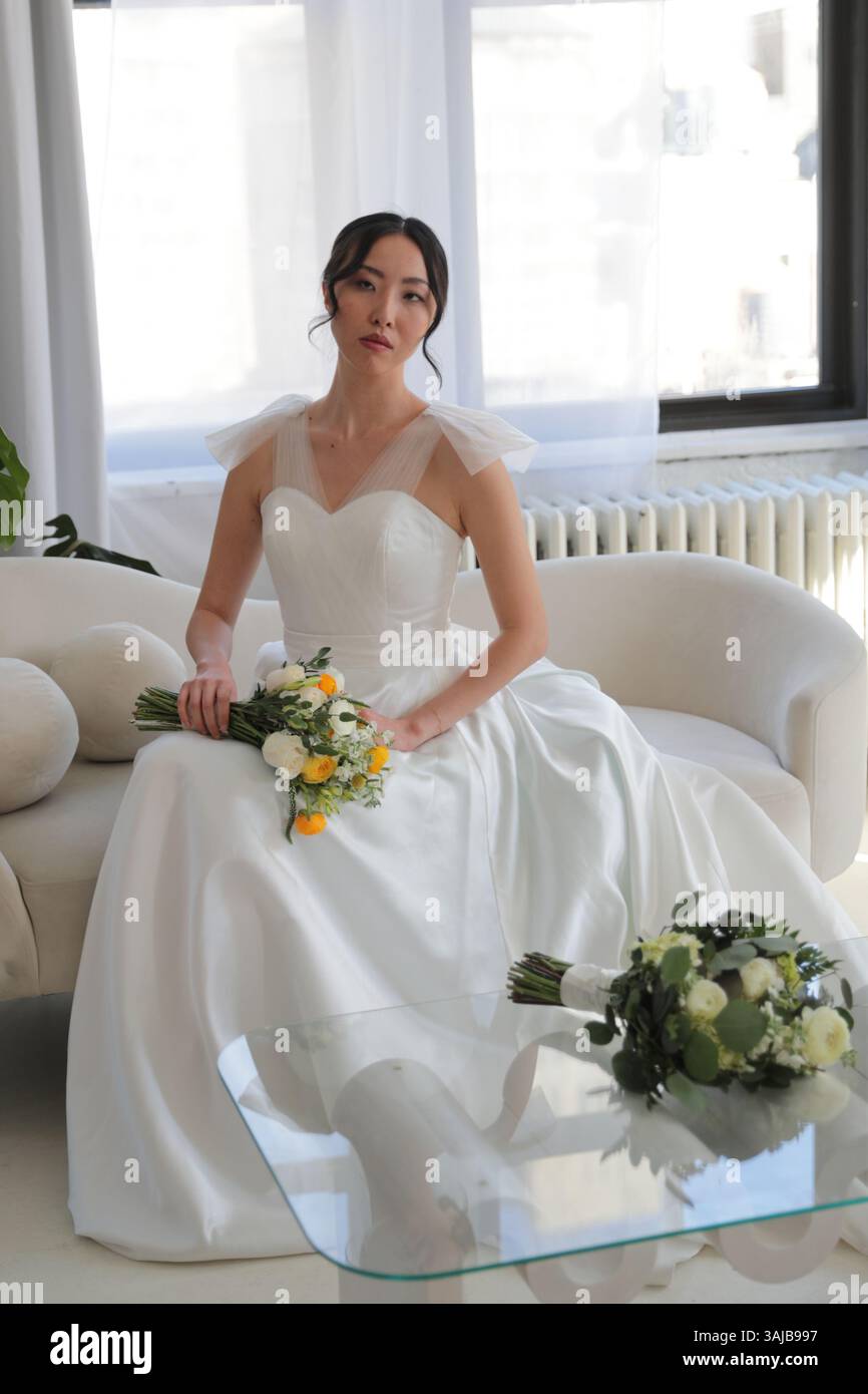 NEW YORK, NEW YORK – APRIL 09, 2025: Designer Evan Hirsch presents his ...