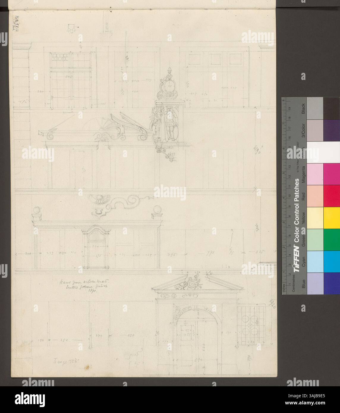 The image shows the Haus zum Wilden Mann in Zürich, Switzerland ...