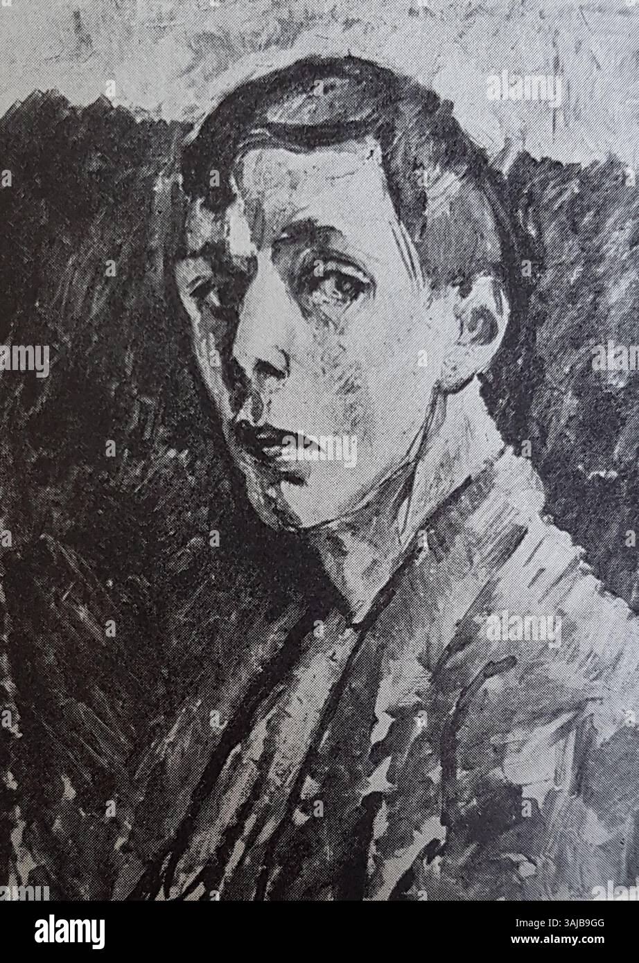 A self-portrait of Gösta Sandels, a Swedish artist, captured in a ...