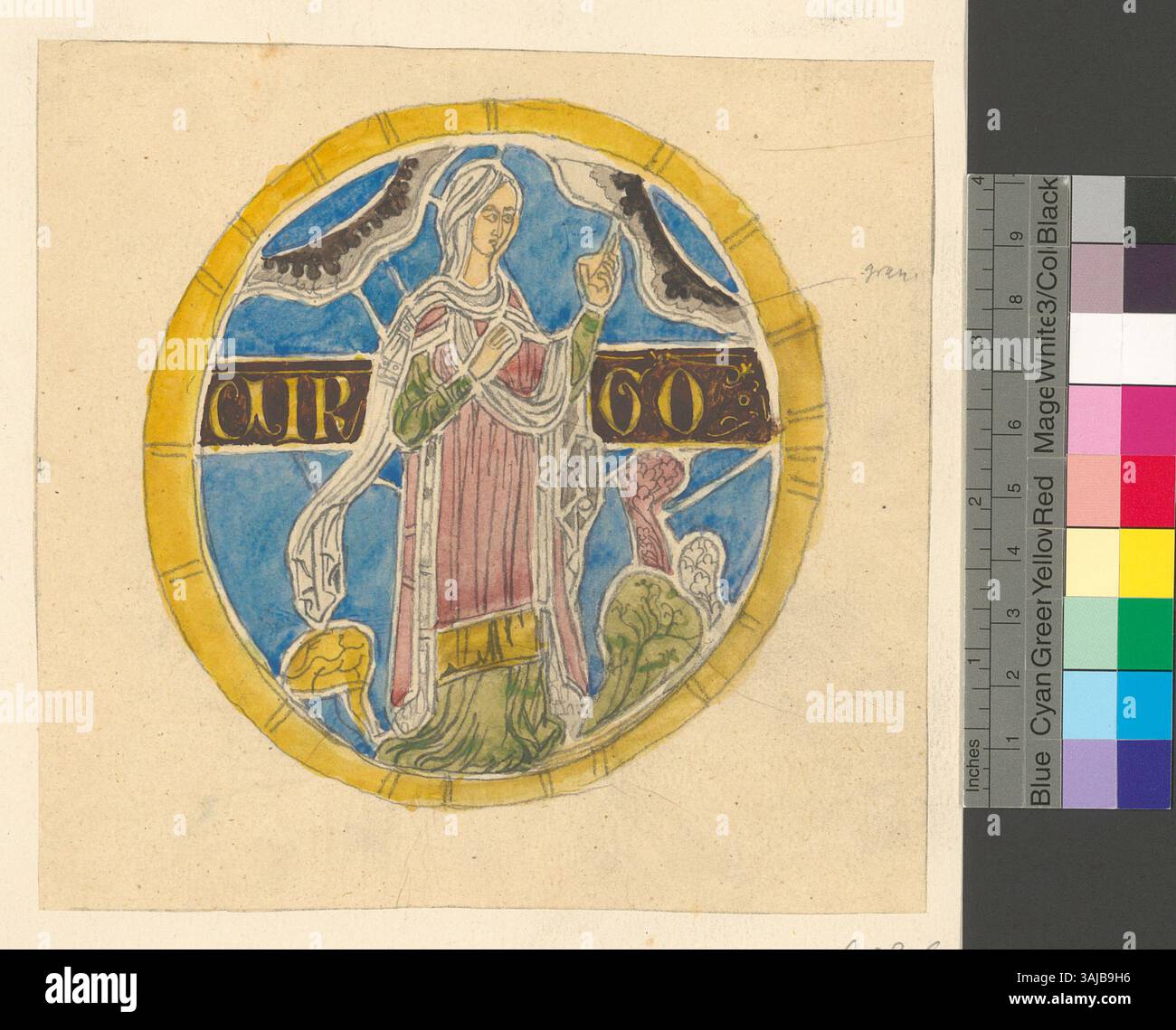 This image by Johann Rudolf Rahn shows a medallion from the rose window ...