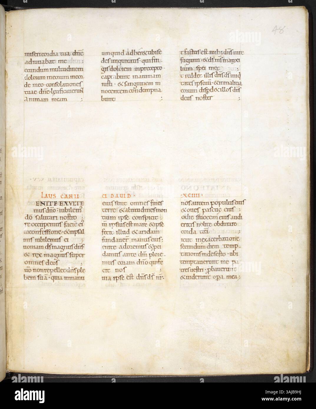 This illuminated page from the *Psautier Harley* (circa 1000-1050 ...