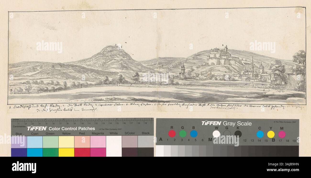 This 1712 drawing by Felix Meyer depicts Schloss Baden during the ...