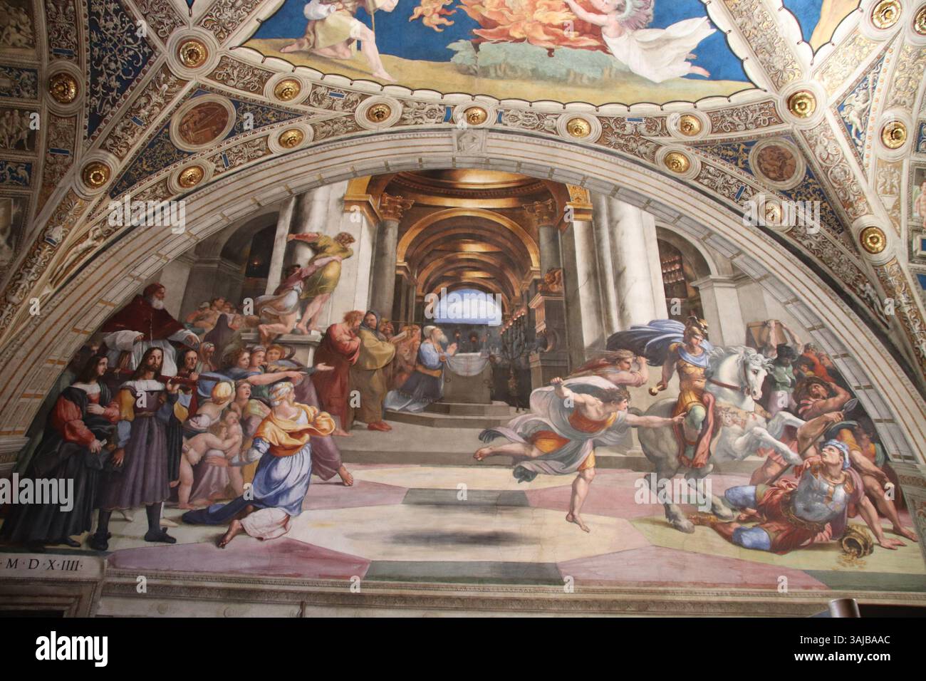 'Expulsion of Heliodorus from the Temple,' painted by Raphael, is ...