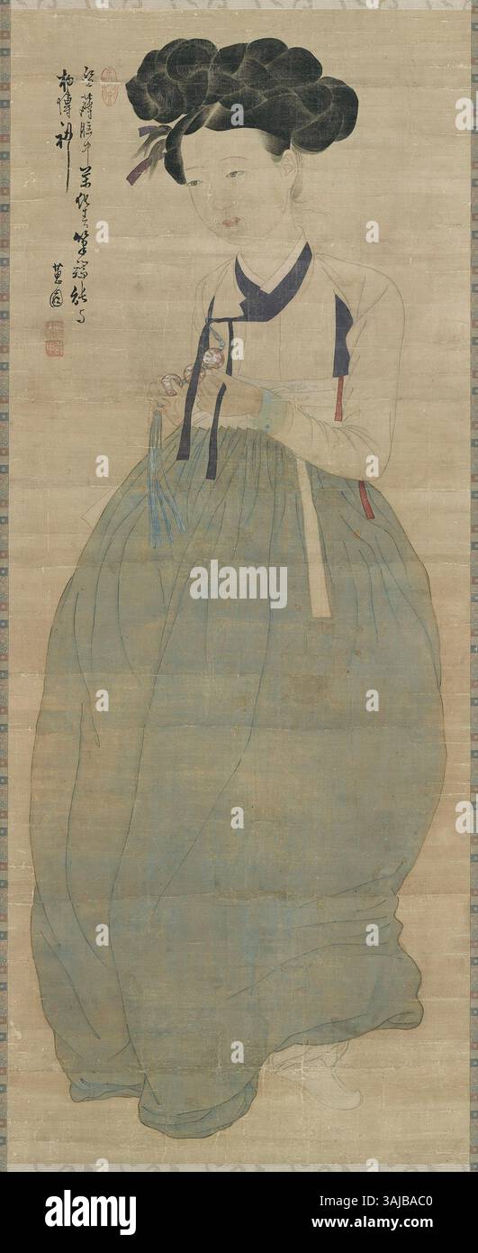 Shin Yun-bok’s *A Beautiful Woman*, painted in the 18th century, is a ...