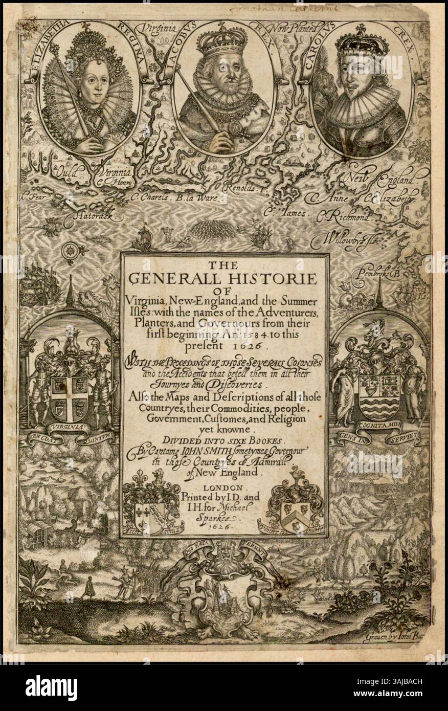 This 1626 edition of 'The Generall Historie of Virginia' by Captain ...