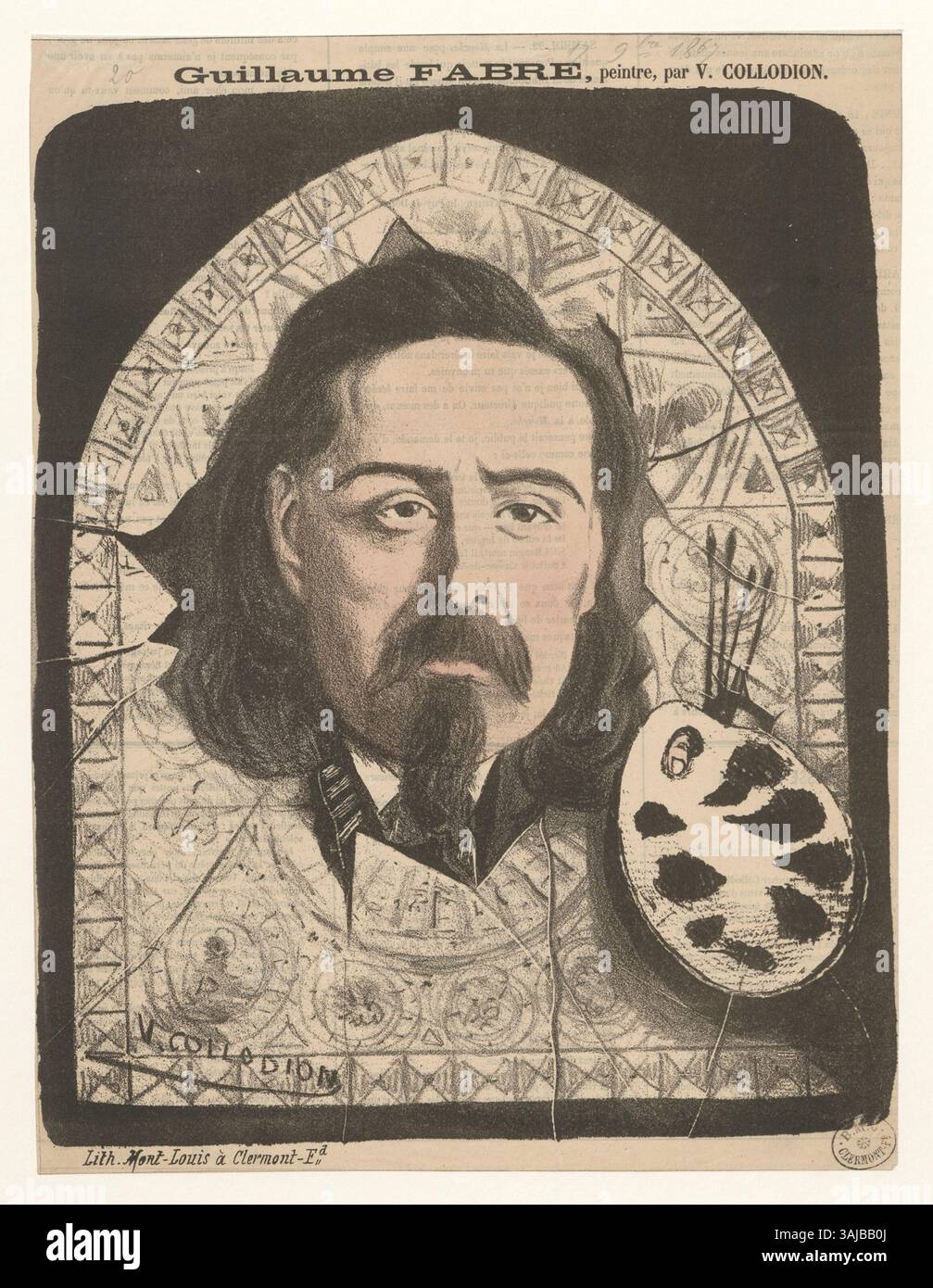 A lithograph by Guillaume Fabre, a renowned French painter. This piece ...
