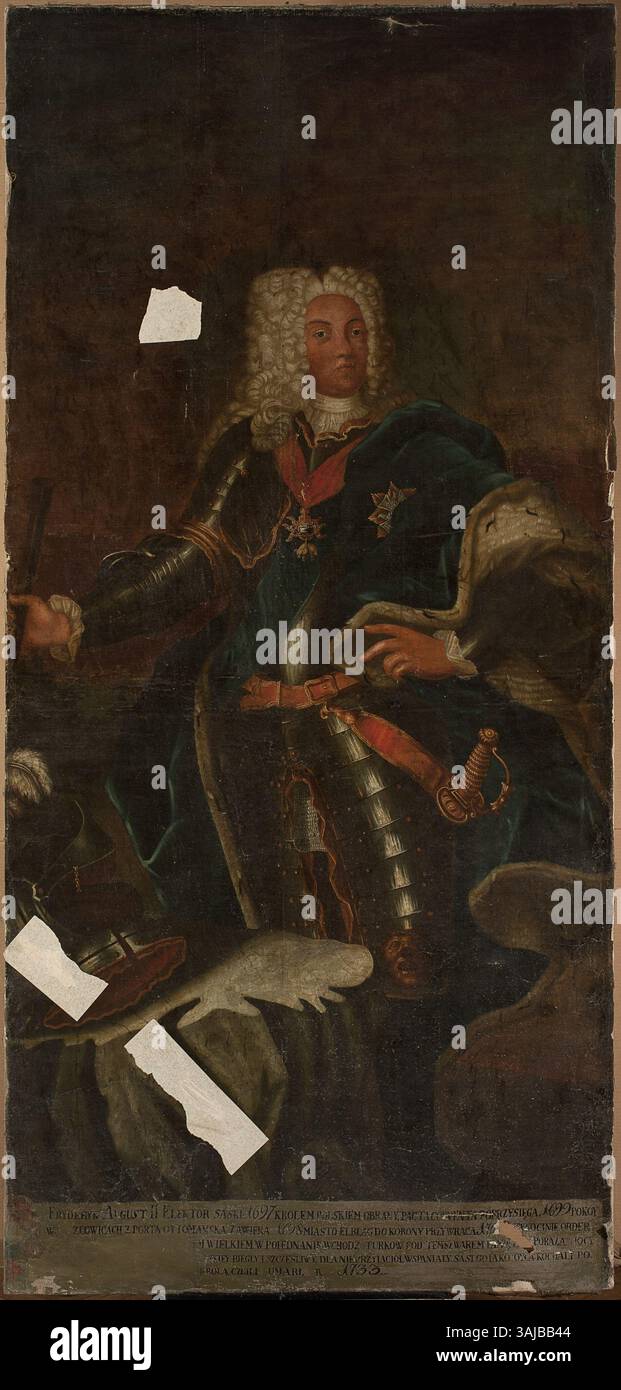 A portrait of Augustus II the Strong, painted between 1750 and 1763 ...