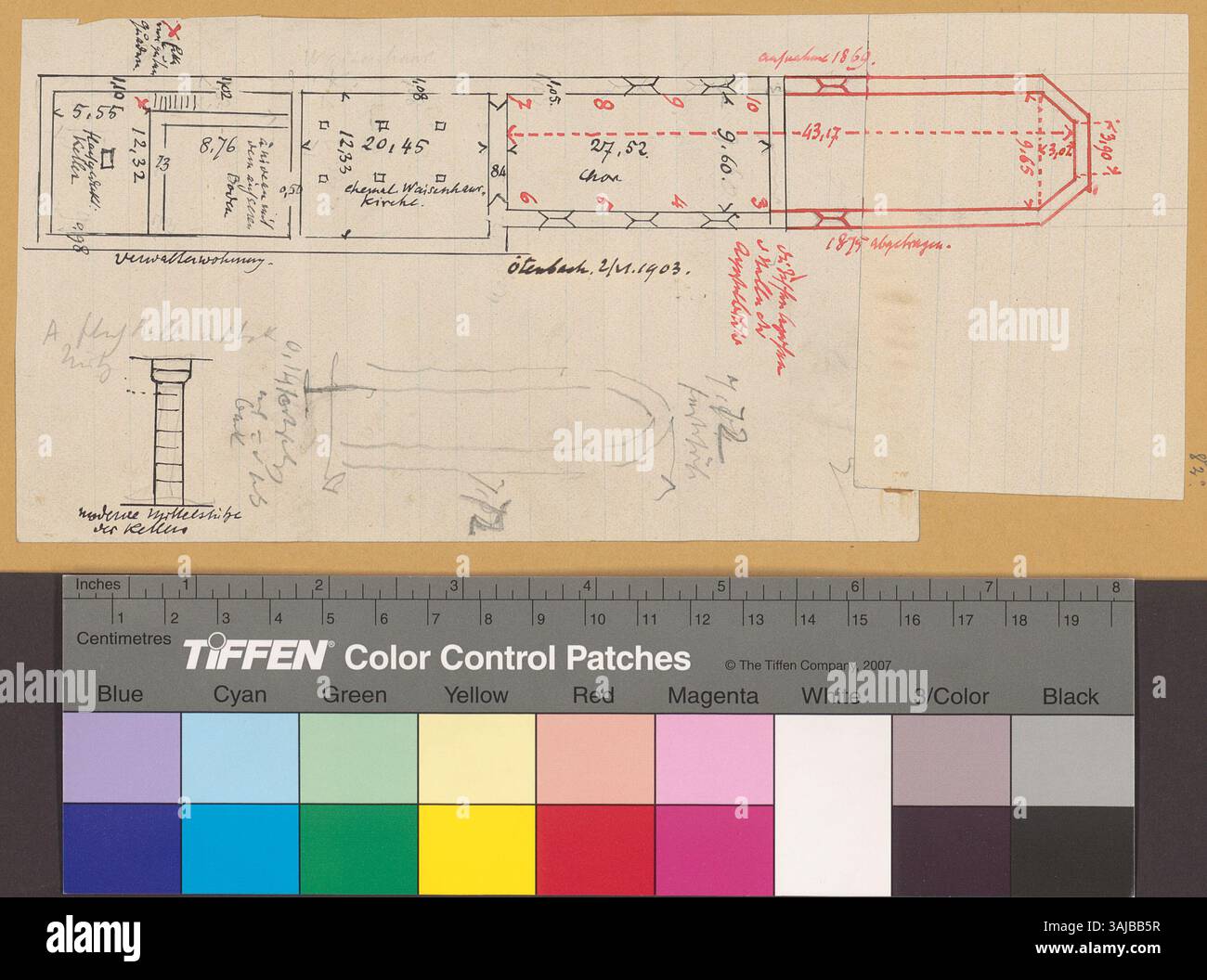 This print shows the floor plan of the former monastery church (nuns ...
