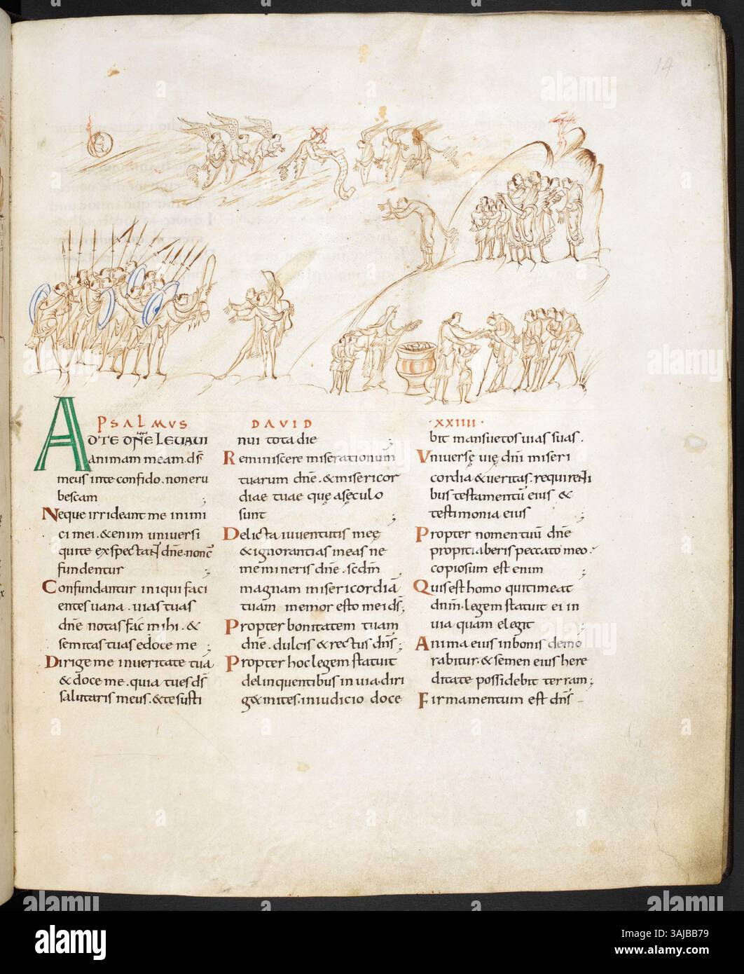 This illuminated page from Harley MS 603, f014r, features an early ...