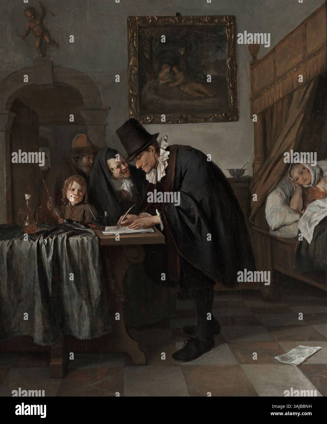 Jan Steen (1625/1626–1679) painted 'The Doctor's Visit' around 1665 ...