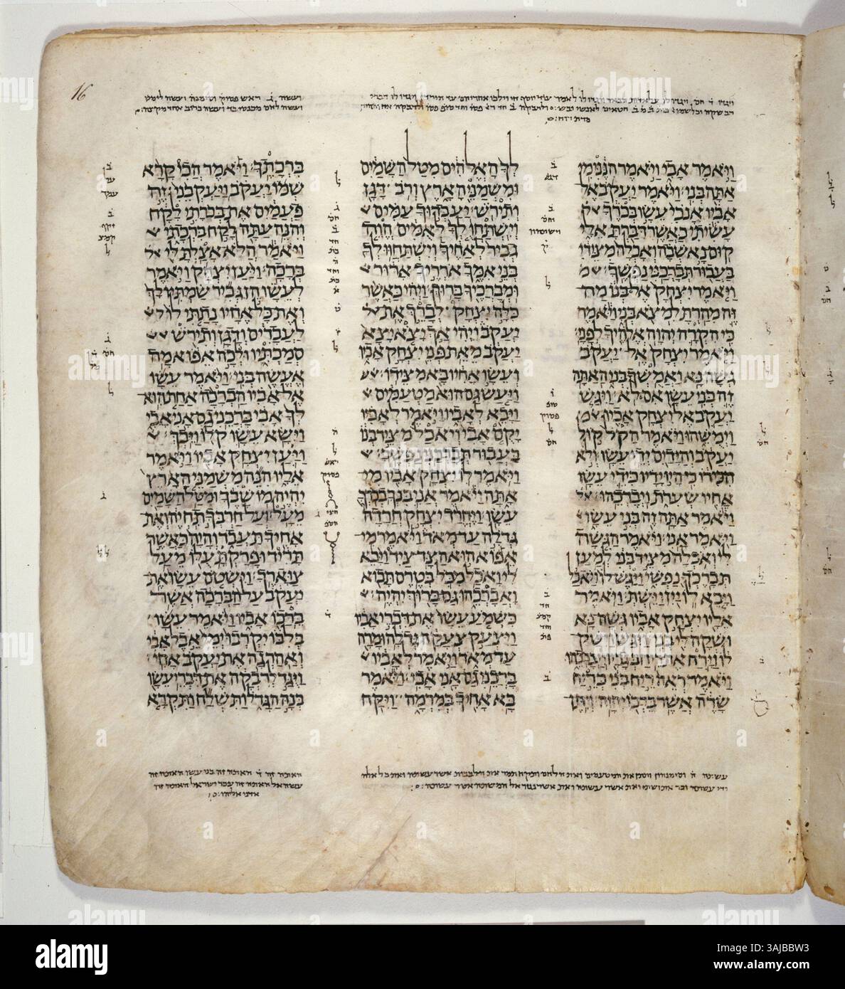 Folio 016a of the Leningrad Codex contains the text of Genesis 27:18-27 ...