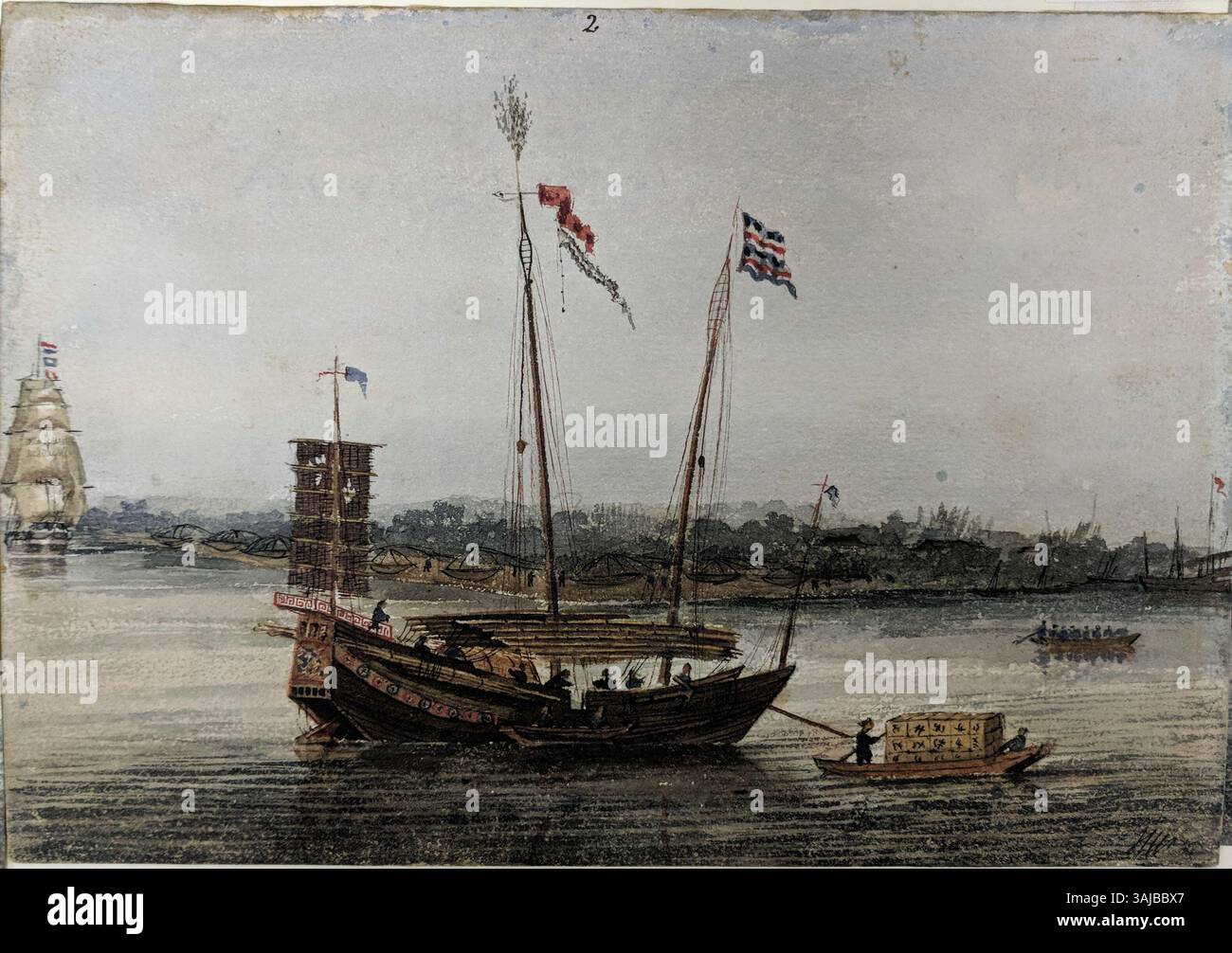 A panoramic watercolour by Lt. John Frederick Warre, showing the ...