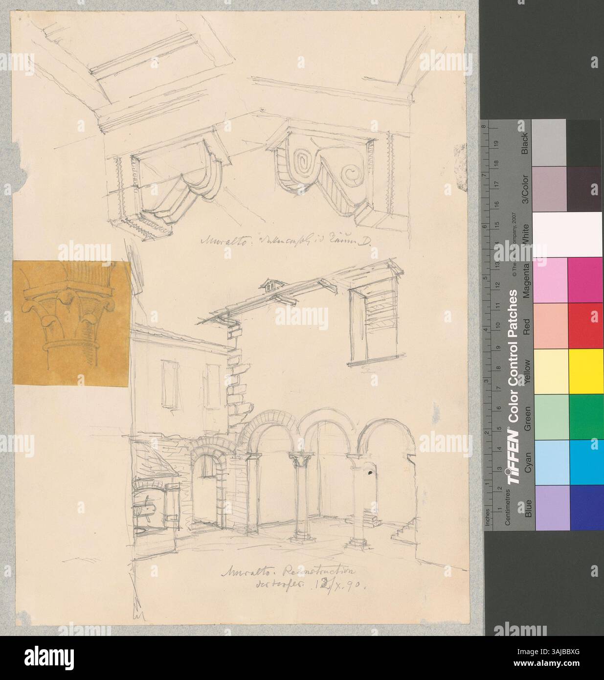 This image showcases a reconstruction of the courtyard of Castello dei ...