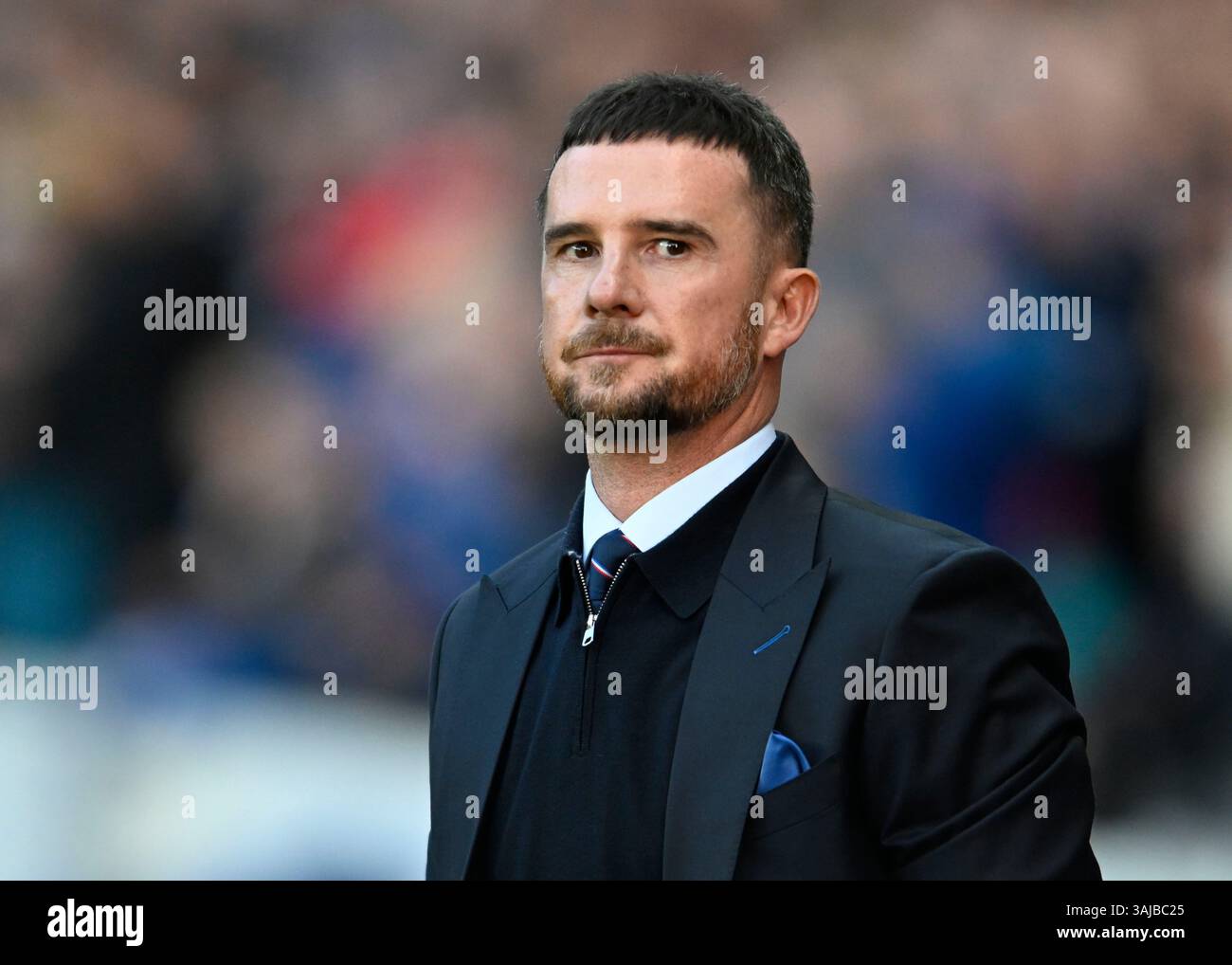 Glasgow, UK. 10th Apr, 2025. Rangers Manager Barry Ferguson during the ...