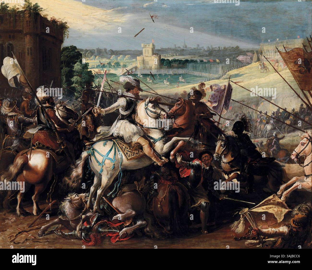 La bataille d'Arques, circa 1590, attributed to Adriaen van Stalbemt ...