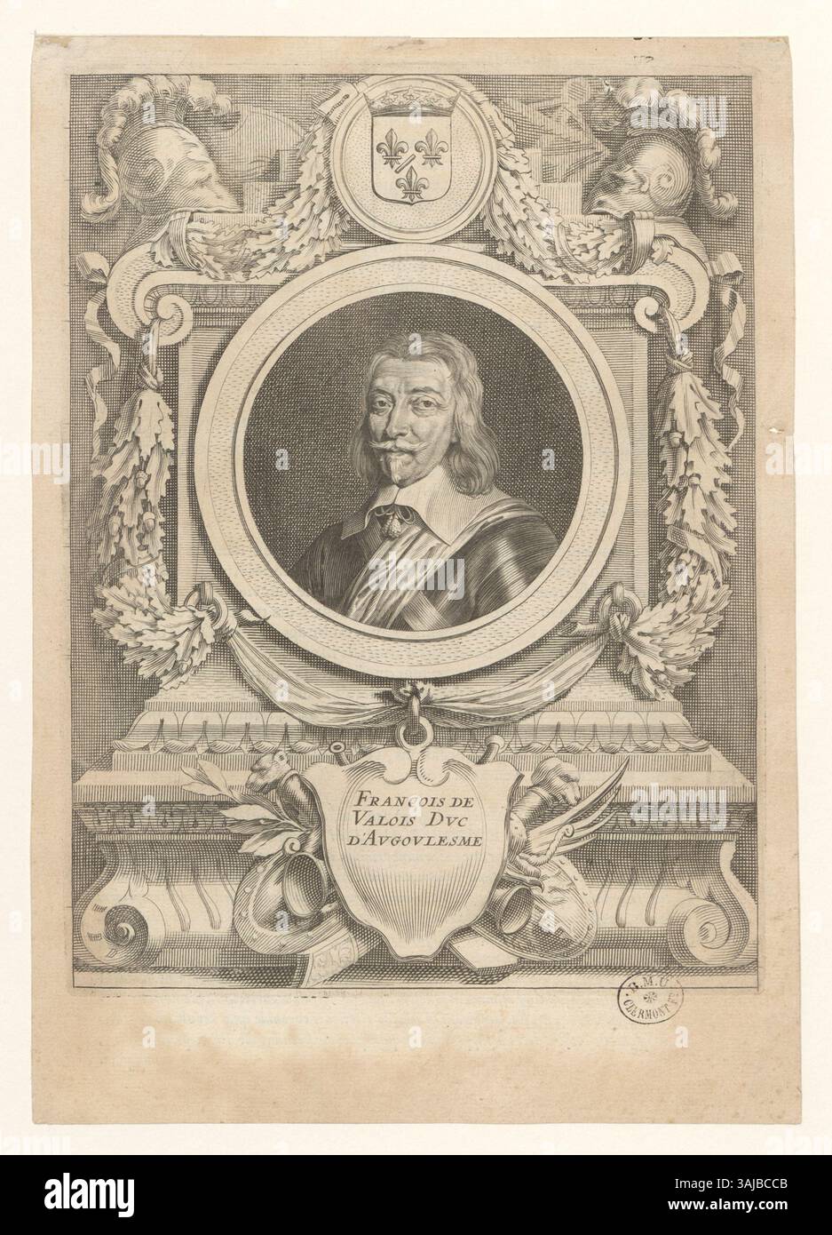 This intaglio print captures Charles de Valois, Duke of Angoulême ...